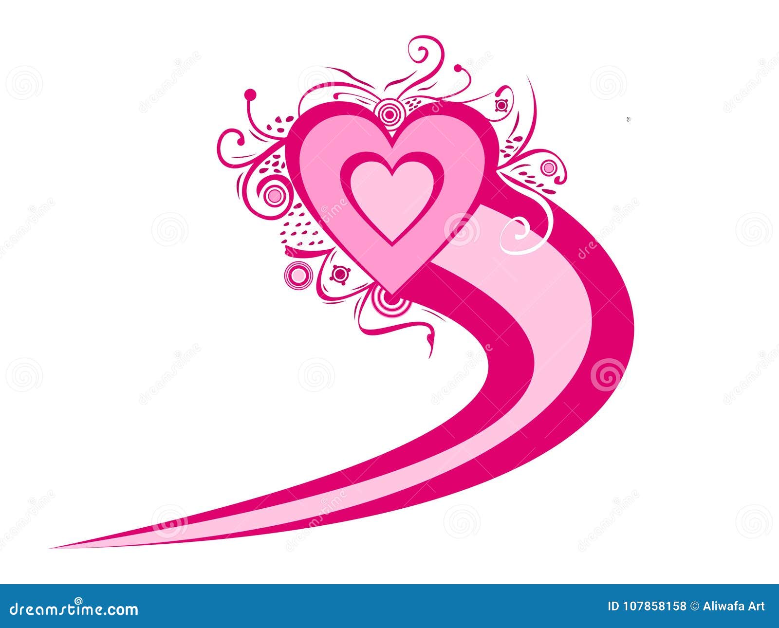 Los Corazones Del Amor Se Curva Que Ilustración del Vector ...