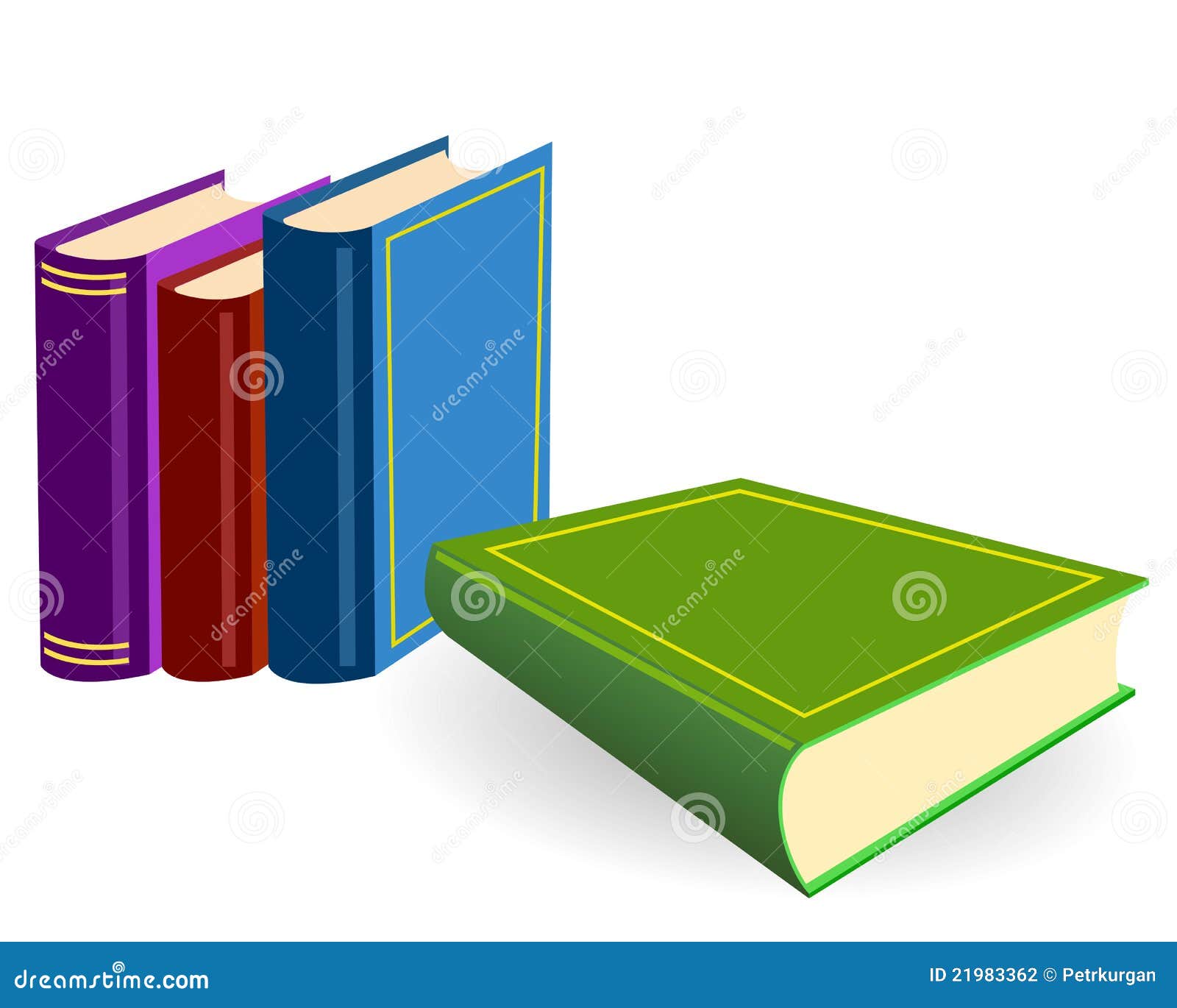 Los Cuatro Libros En Un Vector Ilustración del Vector - Ilustración de ...