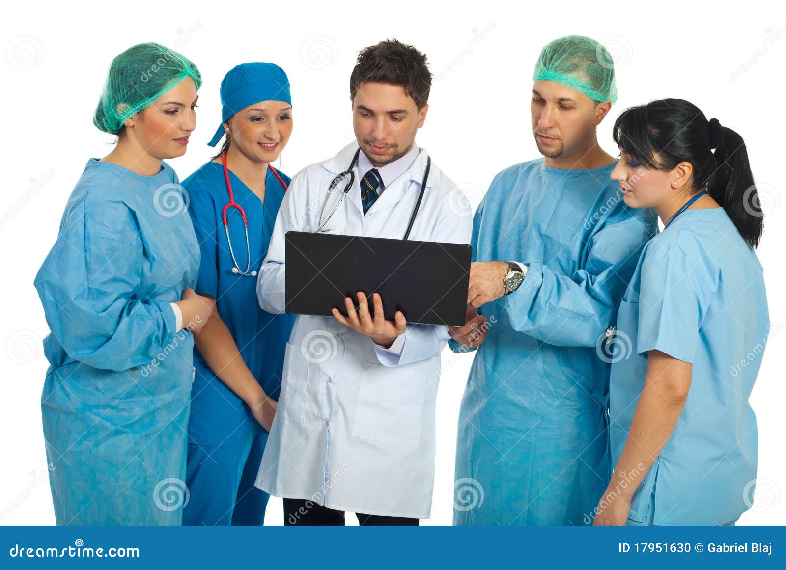 Los Doctores Team Con La Computadora Portátil Foto de archivo - Imagen ...