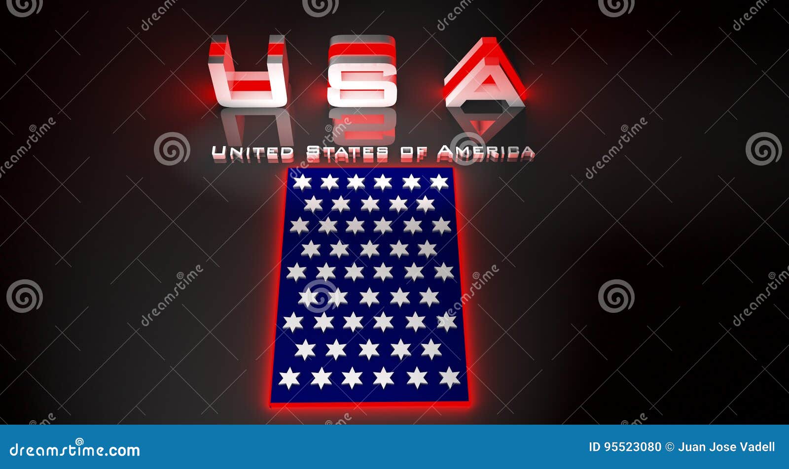 Los E.E.U.U. En El Ejemplo 3d Stock de ilustración - Ilustración de ...