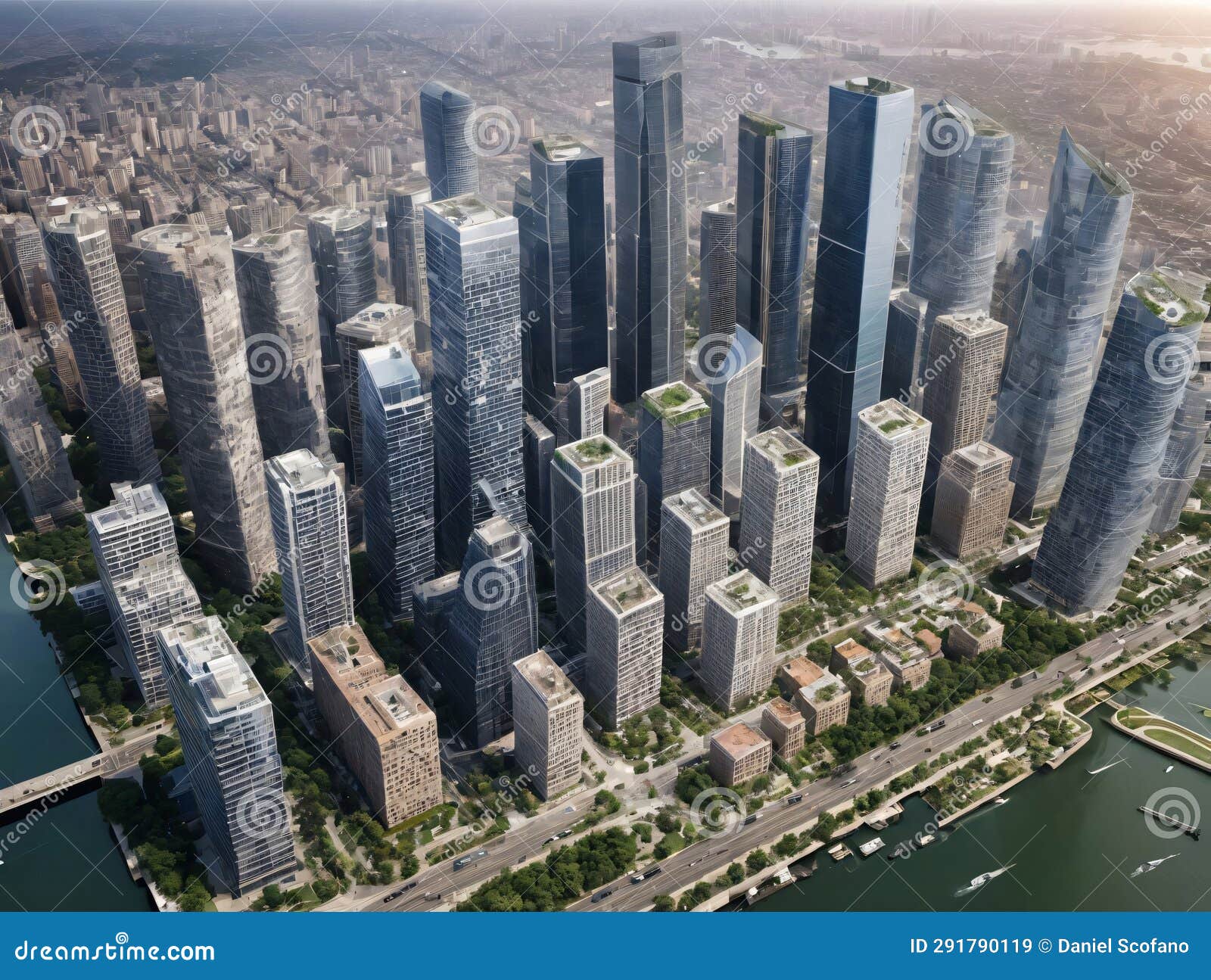 Los Edificios Son Altos. Ai Generativo Stock de ilustración - Ilustración de nube, paisaje ...