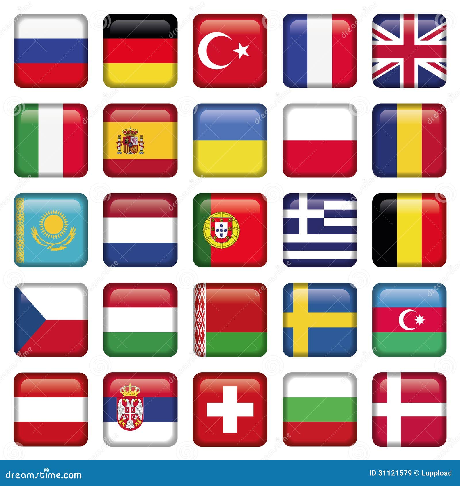 Los Iconos De Europa Ajustaron Banderas Ilustración del Vector ...