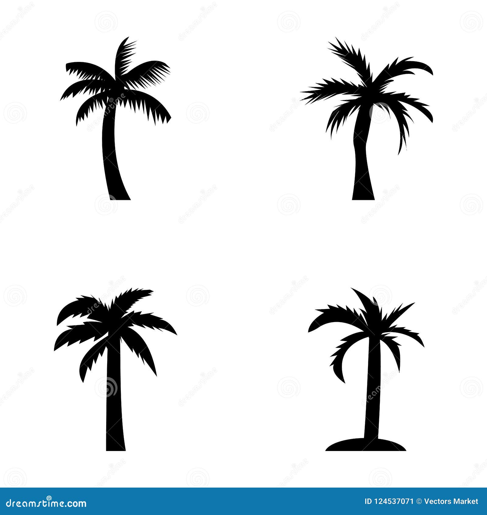 Los iconos de la palma stock de ilustración. Ilustración de decorativo ...