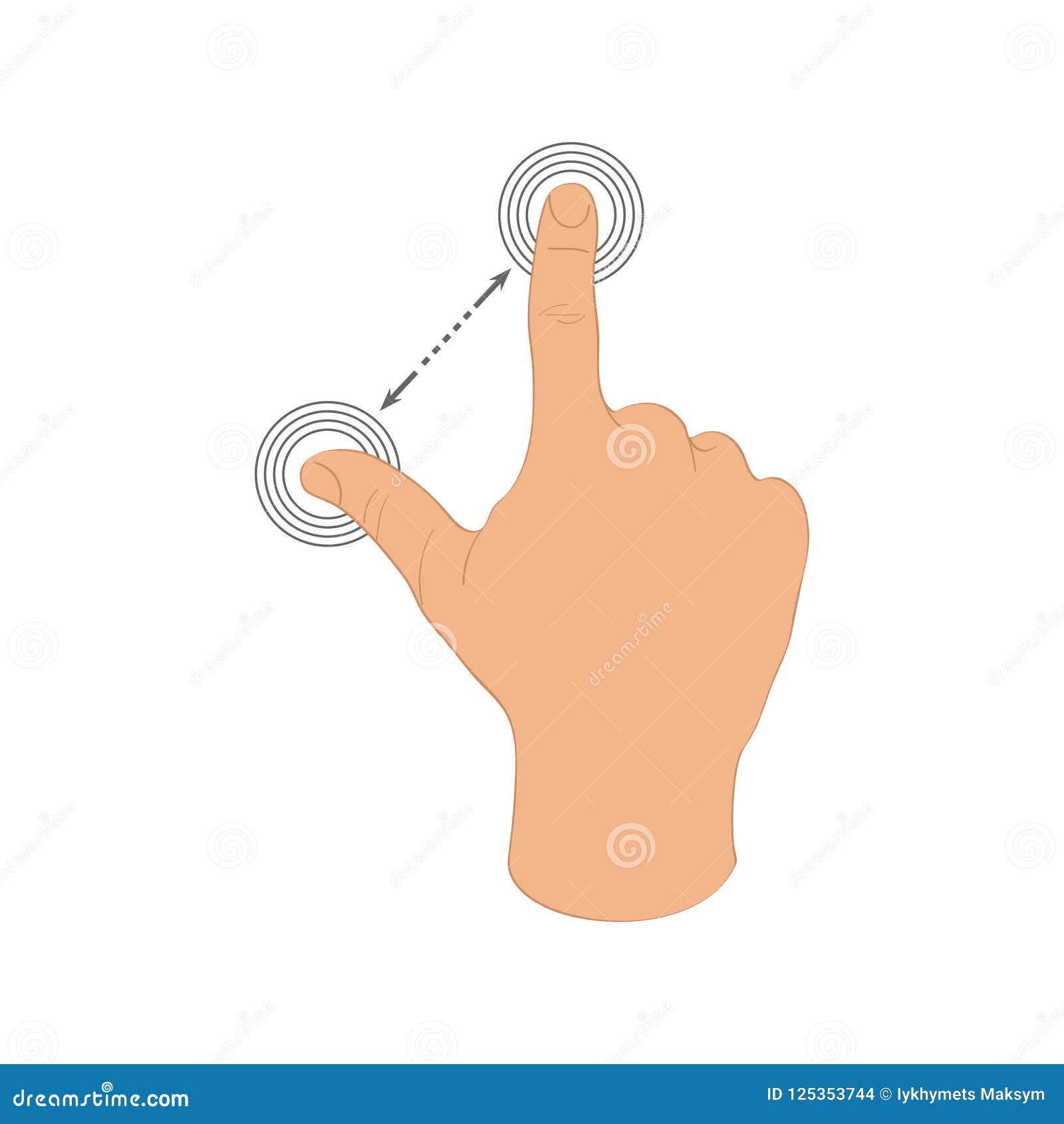 Los Iconos Del Gesto Del Tacto Alinean Vector Ilustración del Vector ...