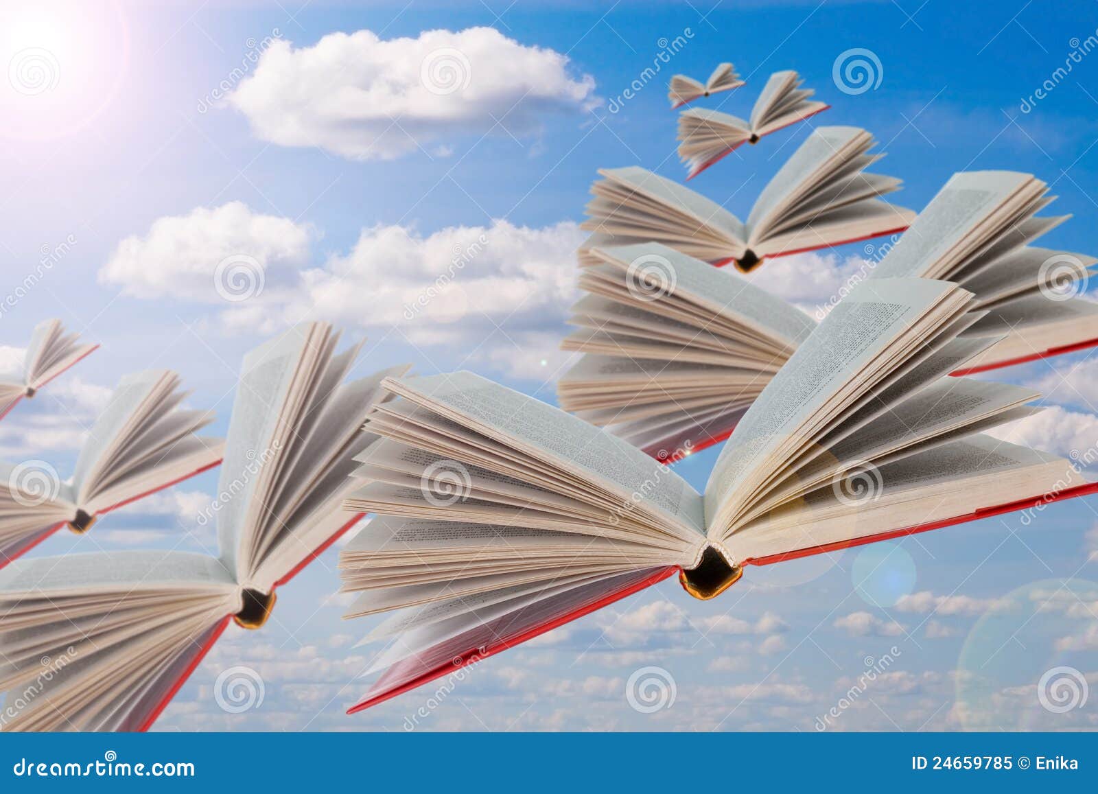 Los libros están volando imagen de archivo. Imagen de azul - 24659785