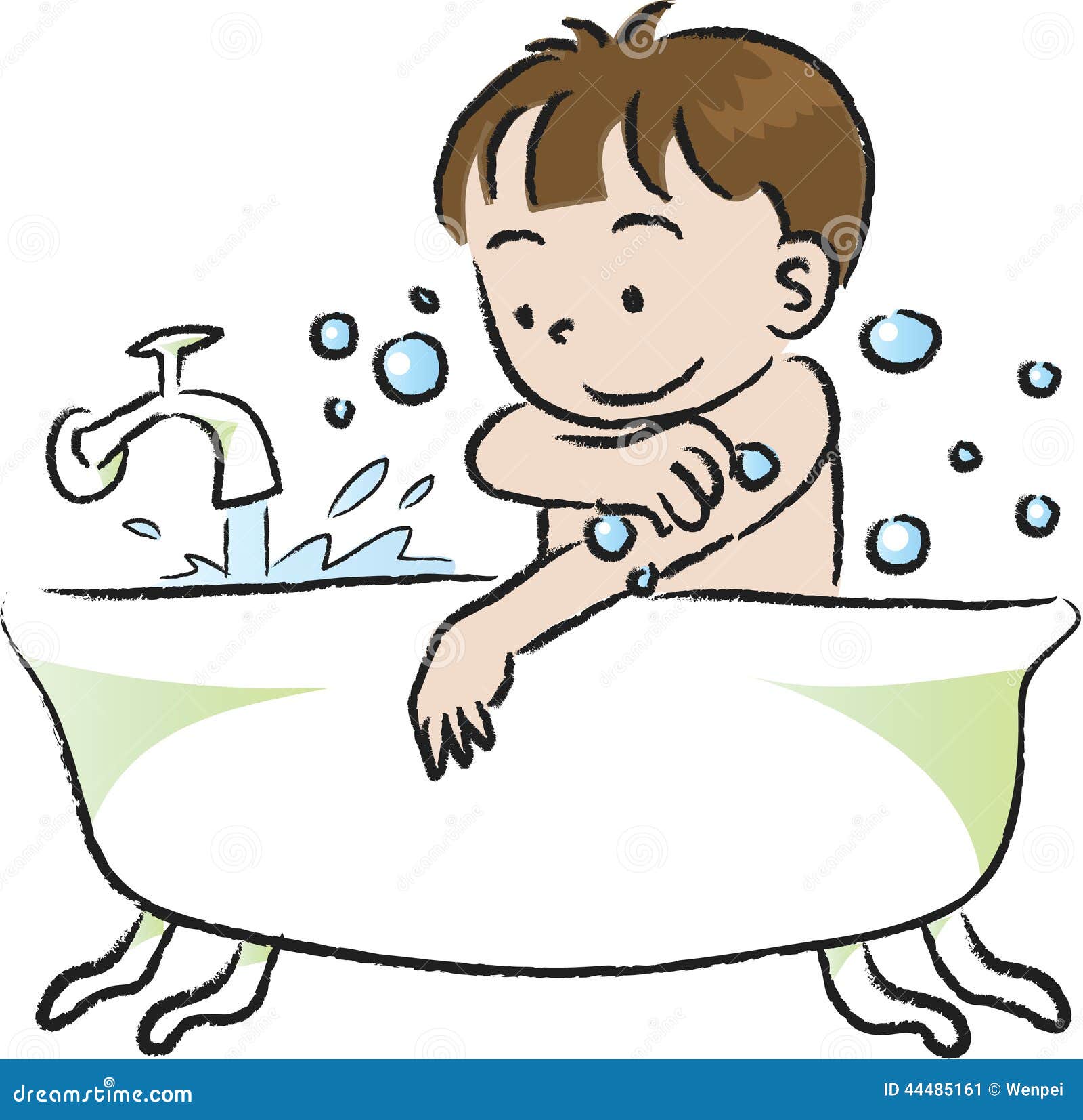 Los niños se bañan stock de ilustración. Ilustración de feliz - 44485161