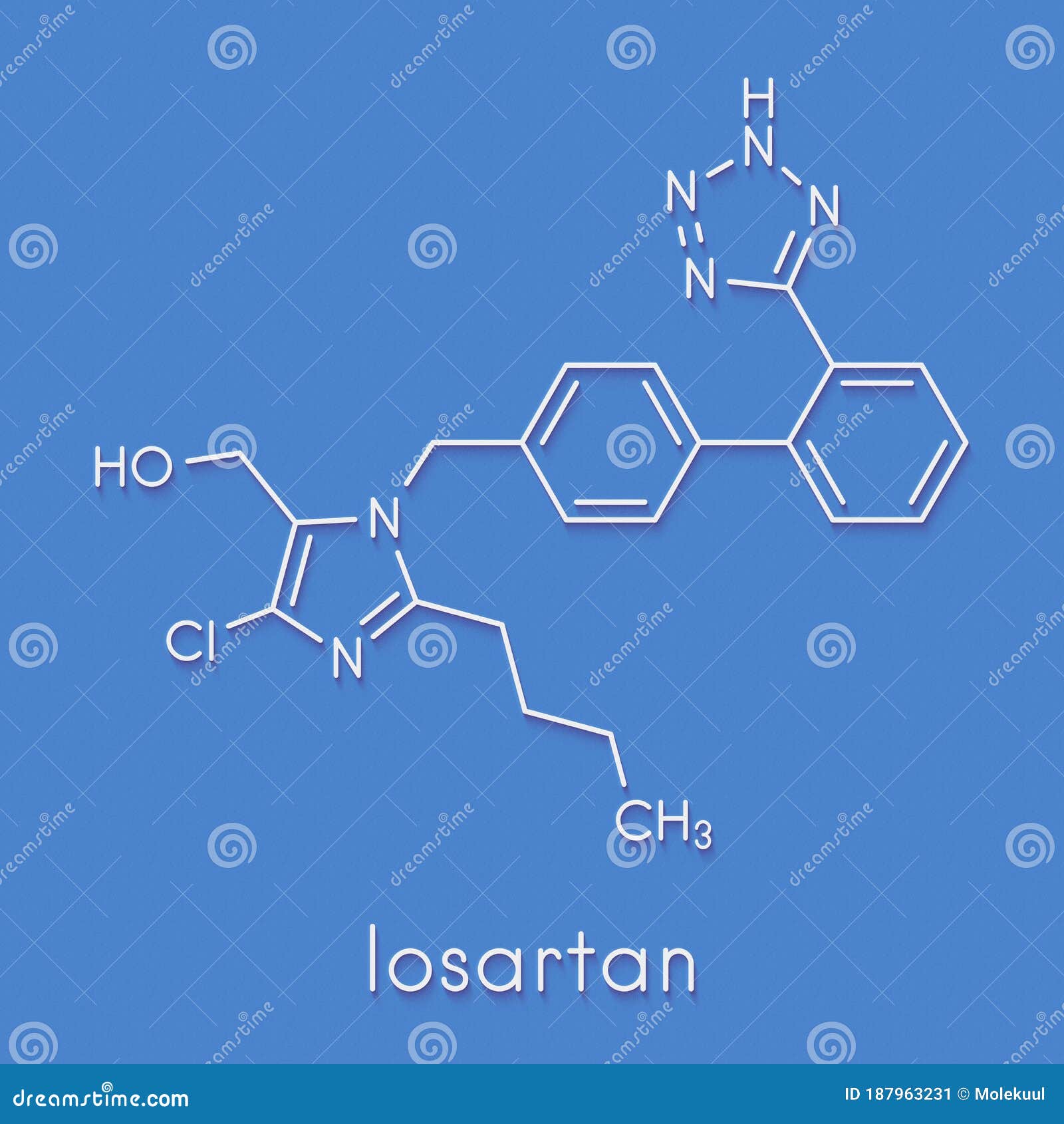 Losartan Molecule. It Is Drug, Used To Treat Hypertension, Diabetic ...