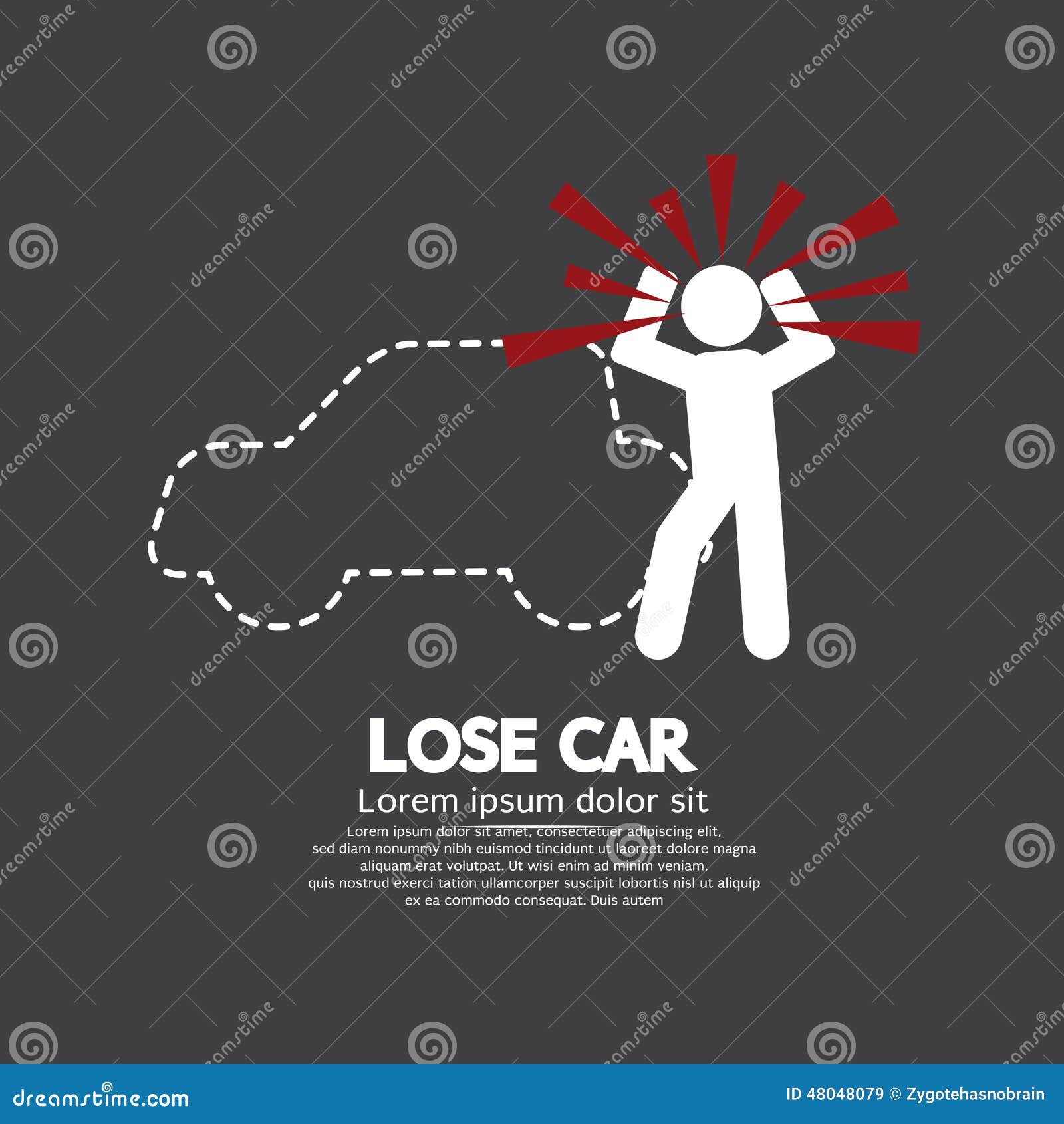 Lose Car Concept Graphic Symbol Stock Vector - Illustration of locking ...