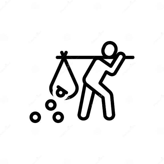 Black Line Icon for Lose, Squander and Waste Stock Vector ...