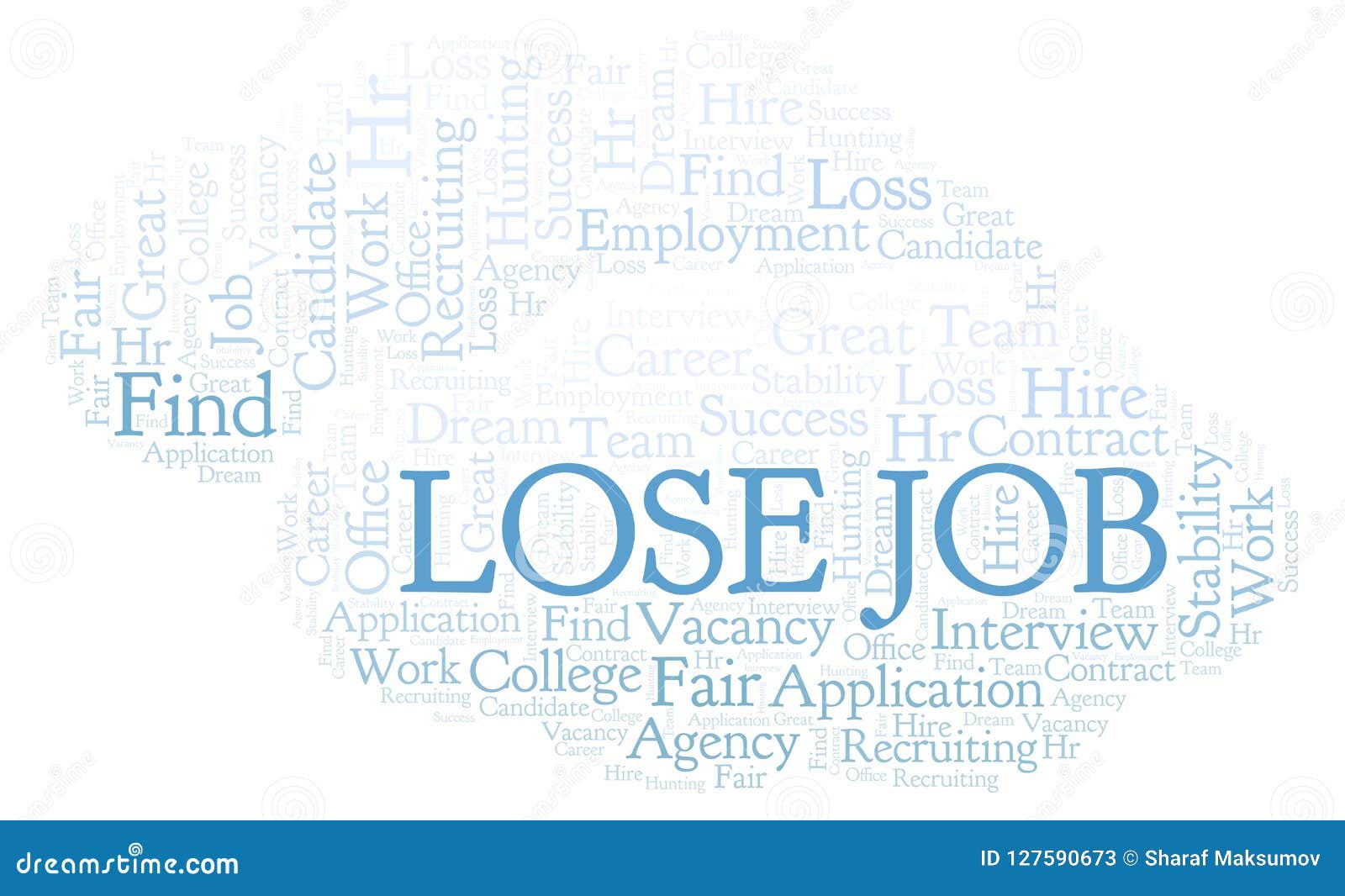 Lose Job word cloud. stock illustration. Illustration of text - 127590673