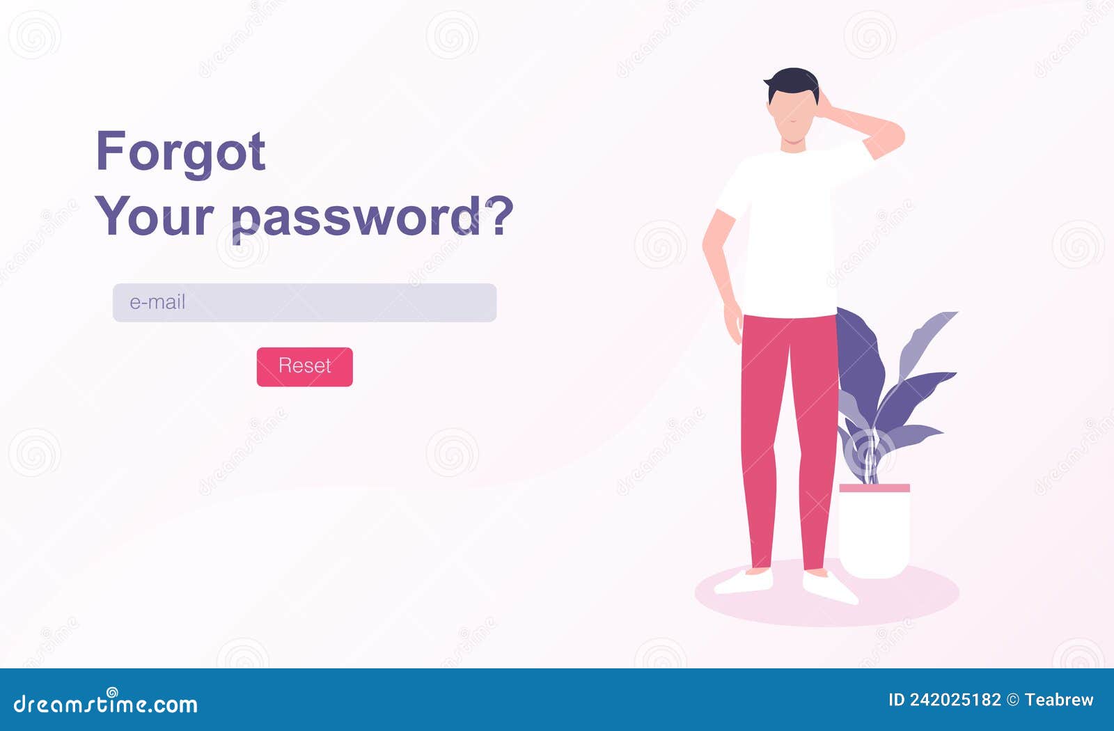 Lose Password. Vector Template for Web Banner Stock Vector ...