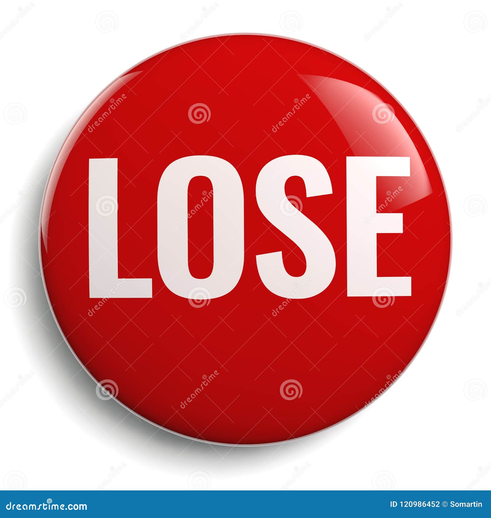 Lose Red Round Symbol Isolated Stock Illustration - Illustration of ...