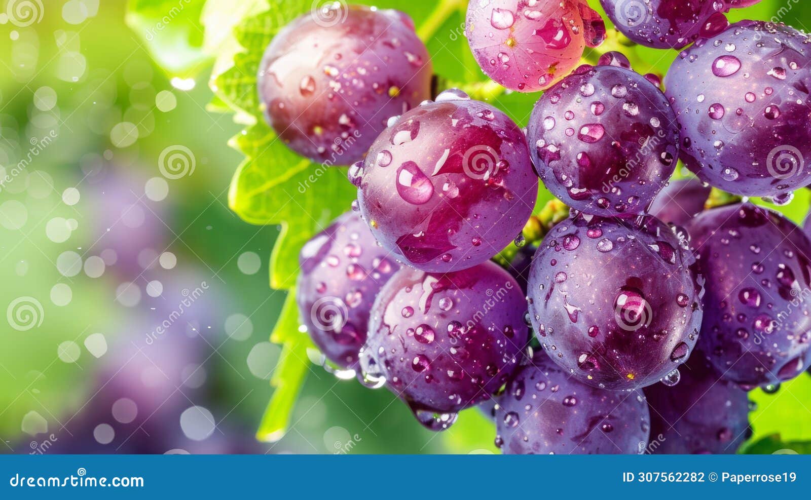 ?lose-up of an Grape with Water Drops Stock Illustration - Illustration ...