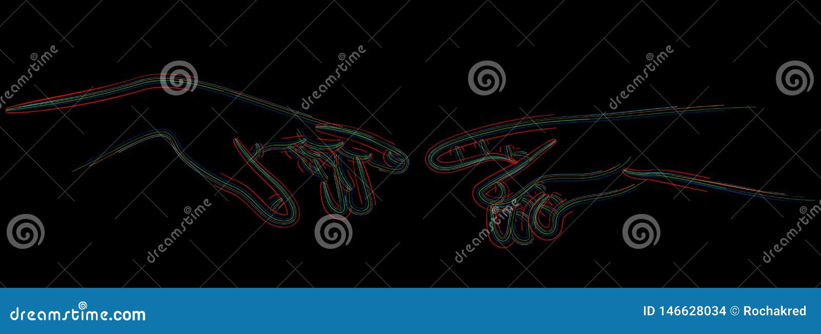 Lose Up of Human Hands Touching with Fingers Stock Vector ...