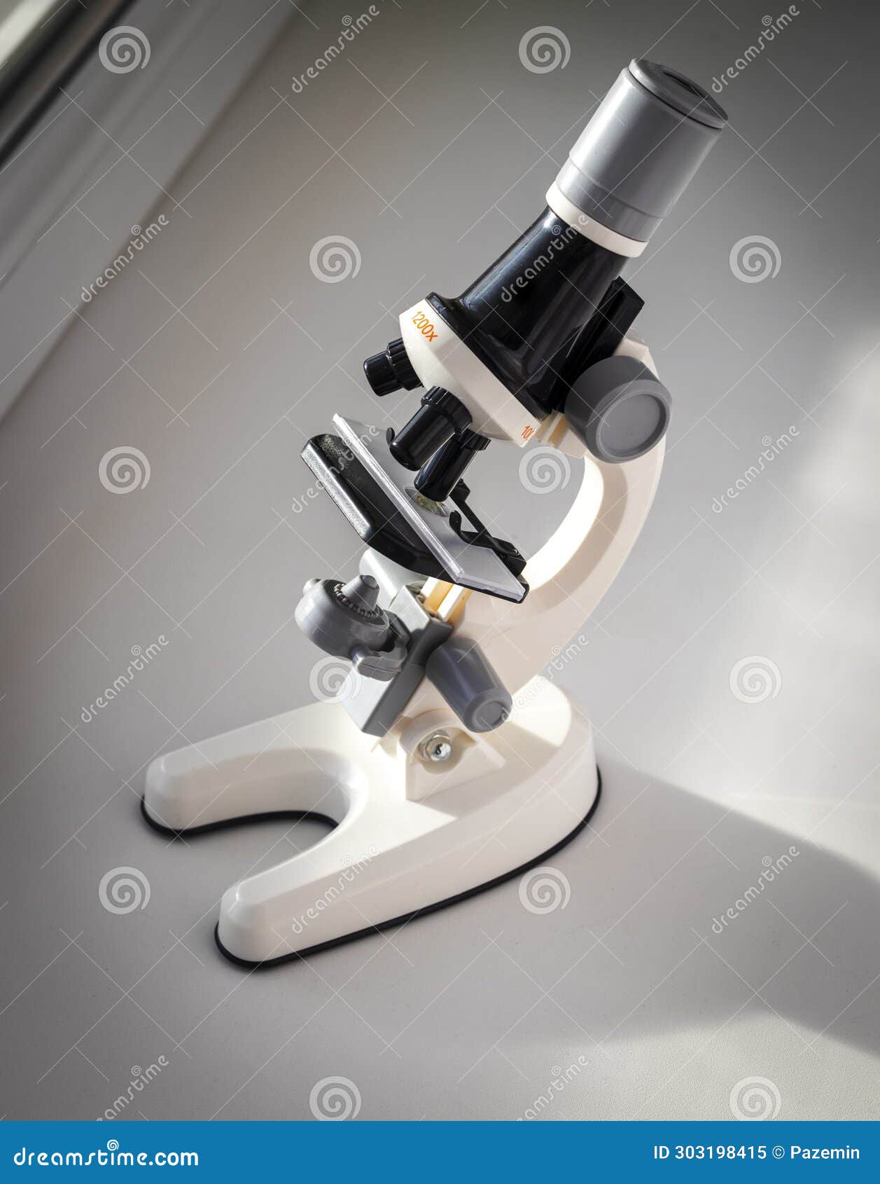 Lose Up Shot of the Microscope on the Window. Science Stock Image ...