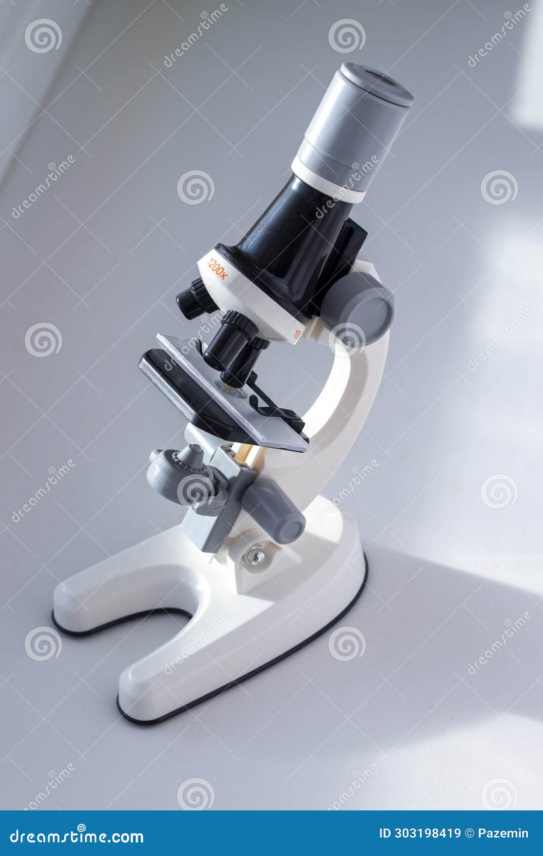 Lose Up Shot of the Microscope on the Window. Science Stock Image ...