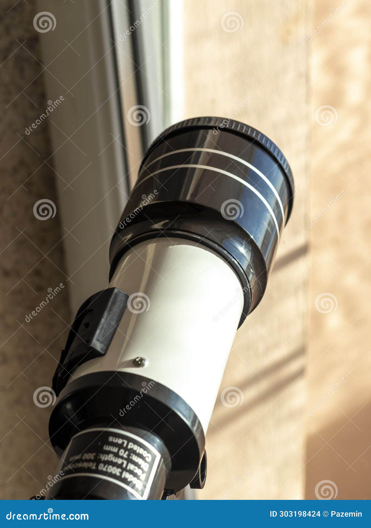 Lose Up Shot of the Telescope on the Window. Science Editorial Stock ...