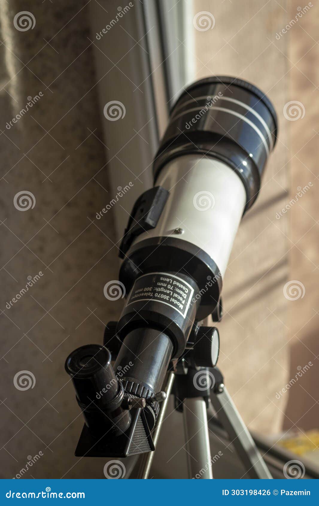Lose Up Shot of the Telescope on the Window. Science Editorial Photo ...