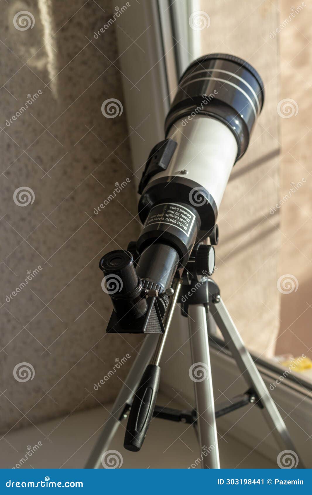 Lose Up Shot of the Telescope on the Window. Science Editorial Photo ...
