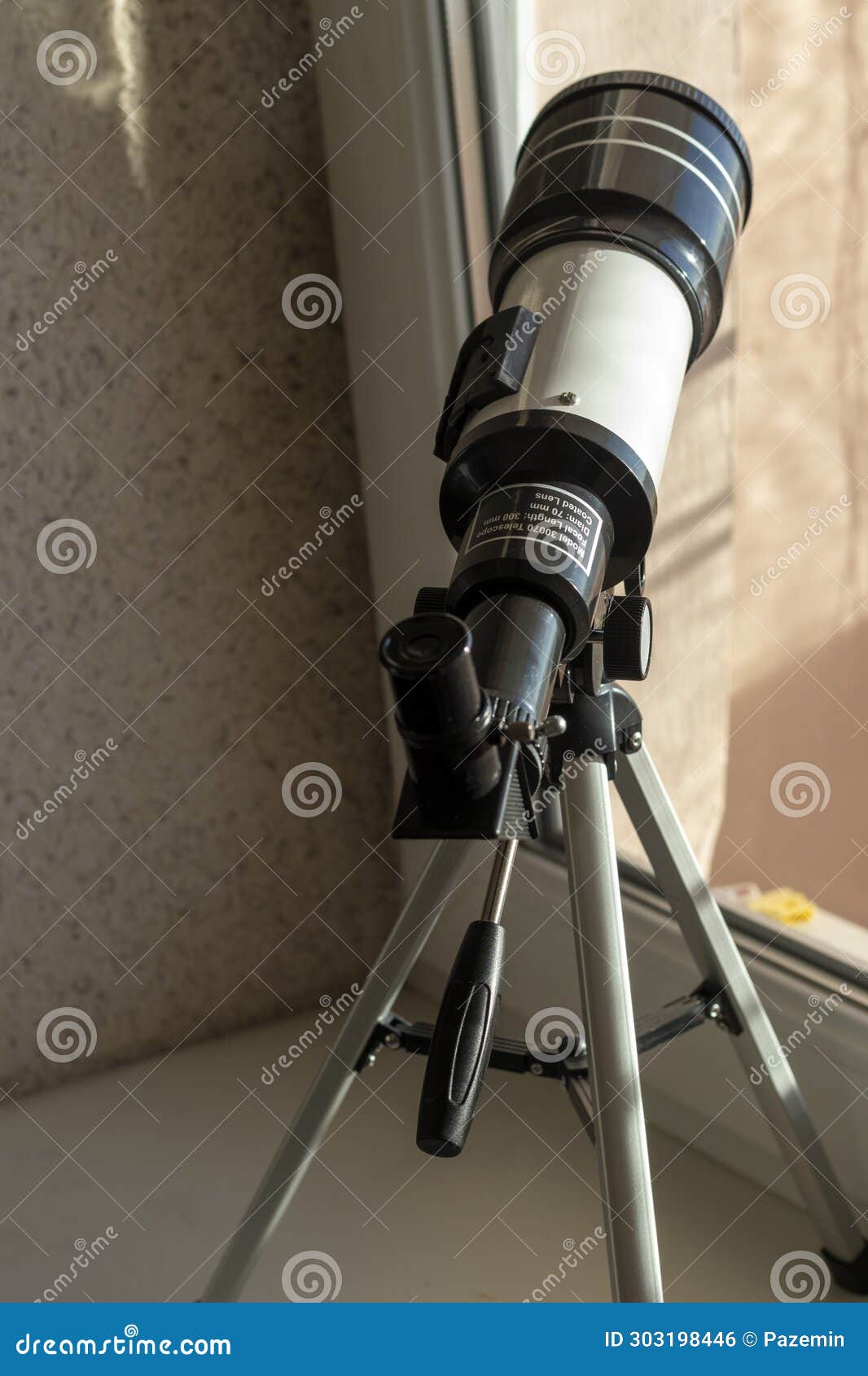 Lose Up Shot of the Telescope on the Window. Science Editorial Photo ...