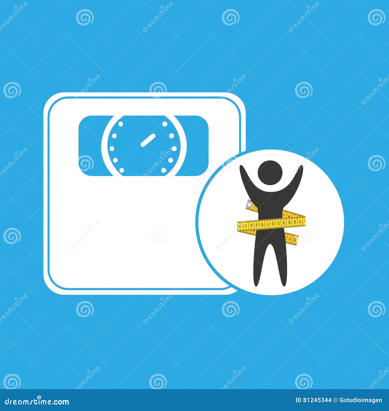 Lose Weight Concept Weight Scale Icon Stock Vector - Illustration of ...