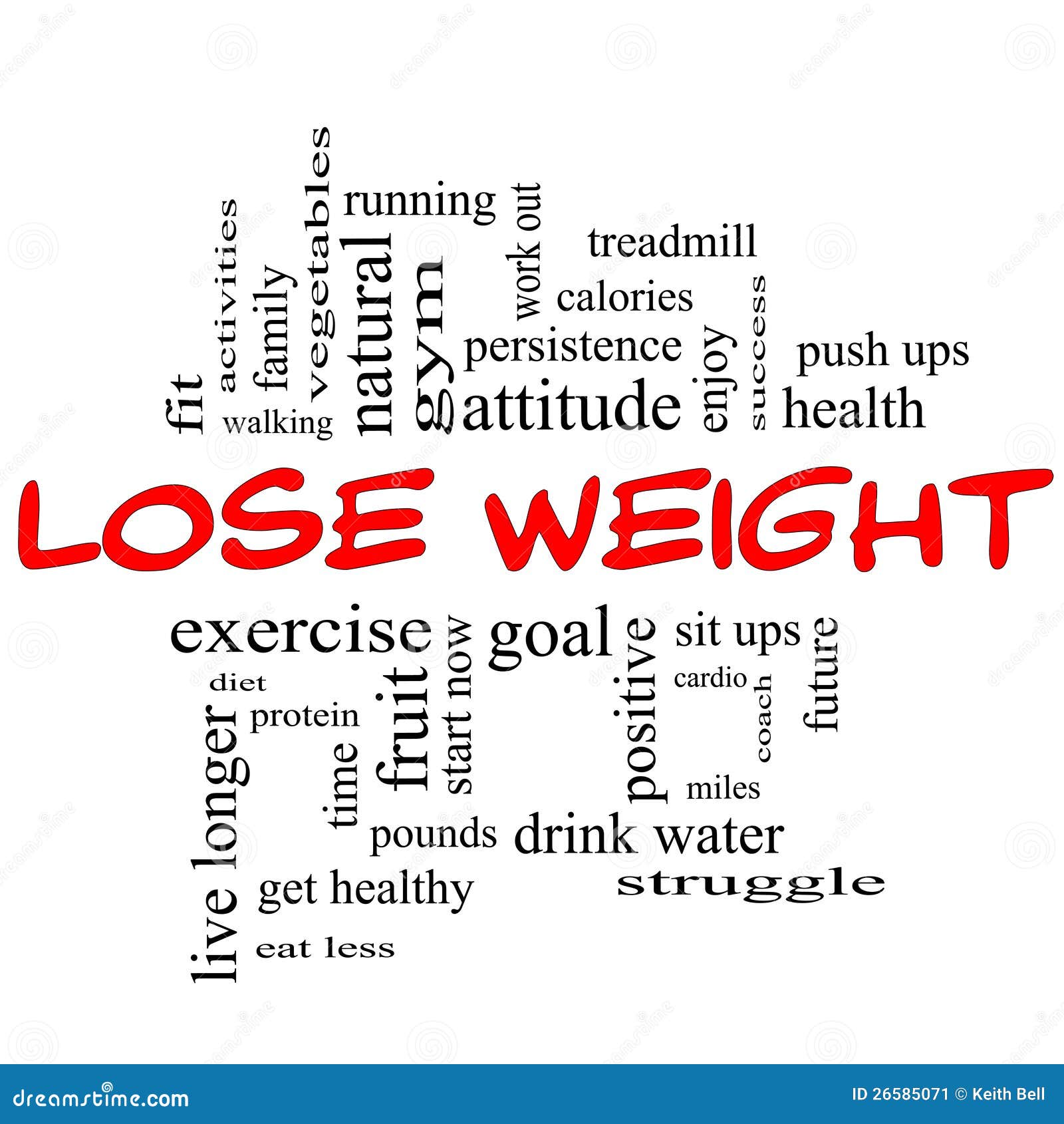 Lose Weight Word Cloud Concept in Red & Black Stock Illustration ...