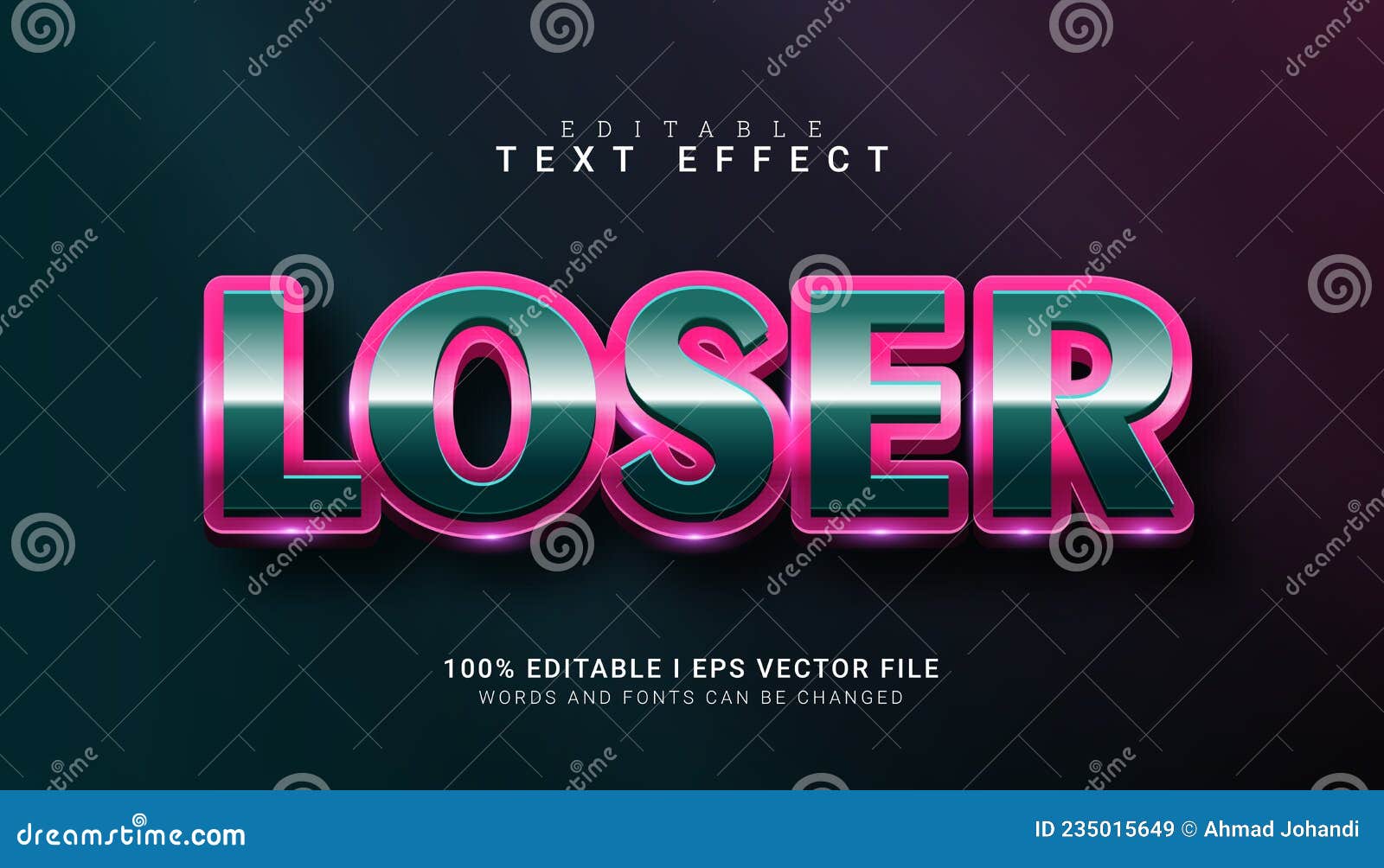 Loser Editable Text Effect Vector Illustration Stock Vector ...