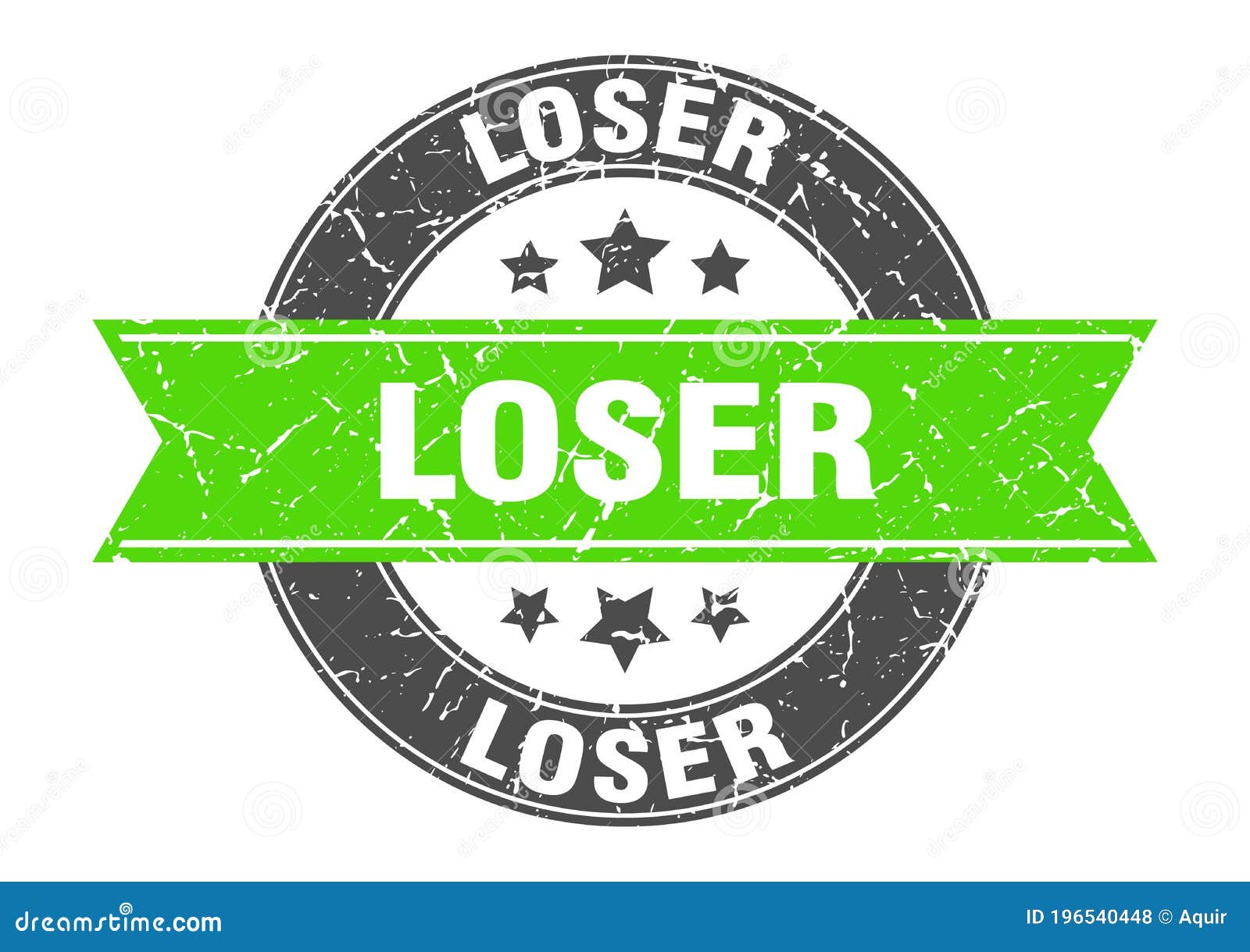 Loser Round Stamp with Ribbon. Label Sign Stock Vector - Illustration ...