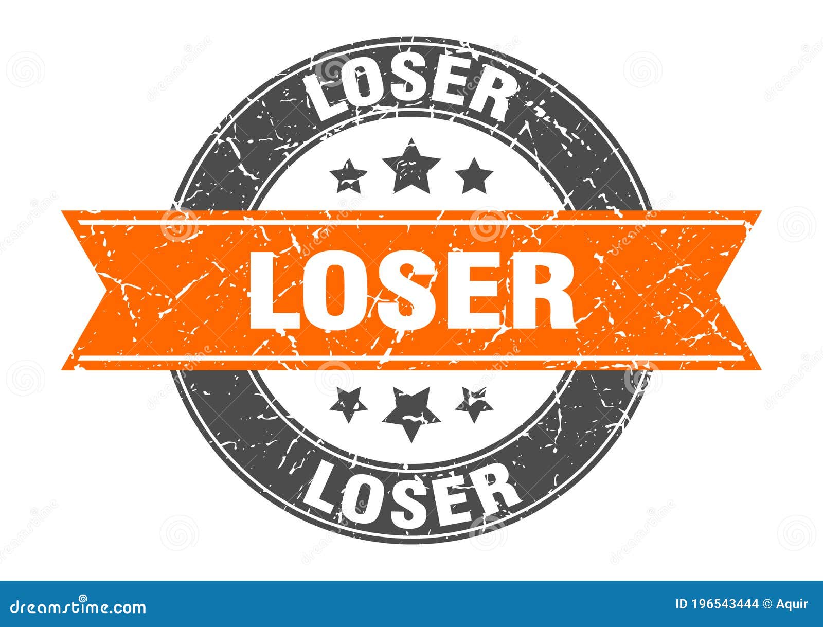 Loser Round Stamp with Ribbon. Label Sign Stock Vector - Illustration ...