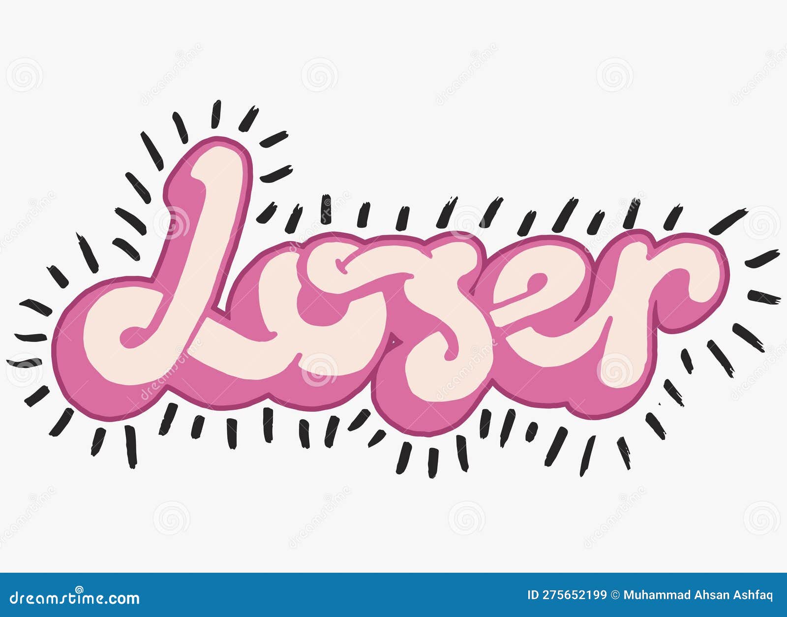 Text Typography Loser Slogan Print and Graphic Design Stock Vector ...