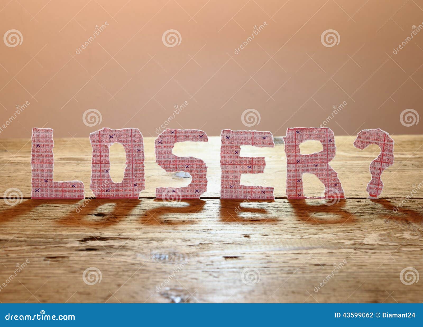 Loser Text from Lottery Tickets on Wooden Background Stock Photo ...