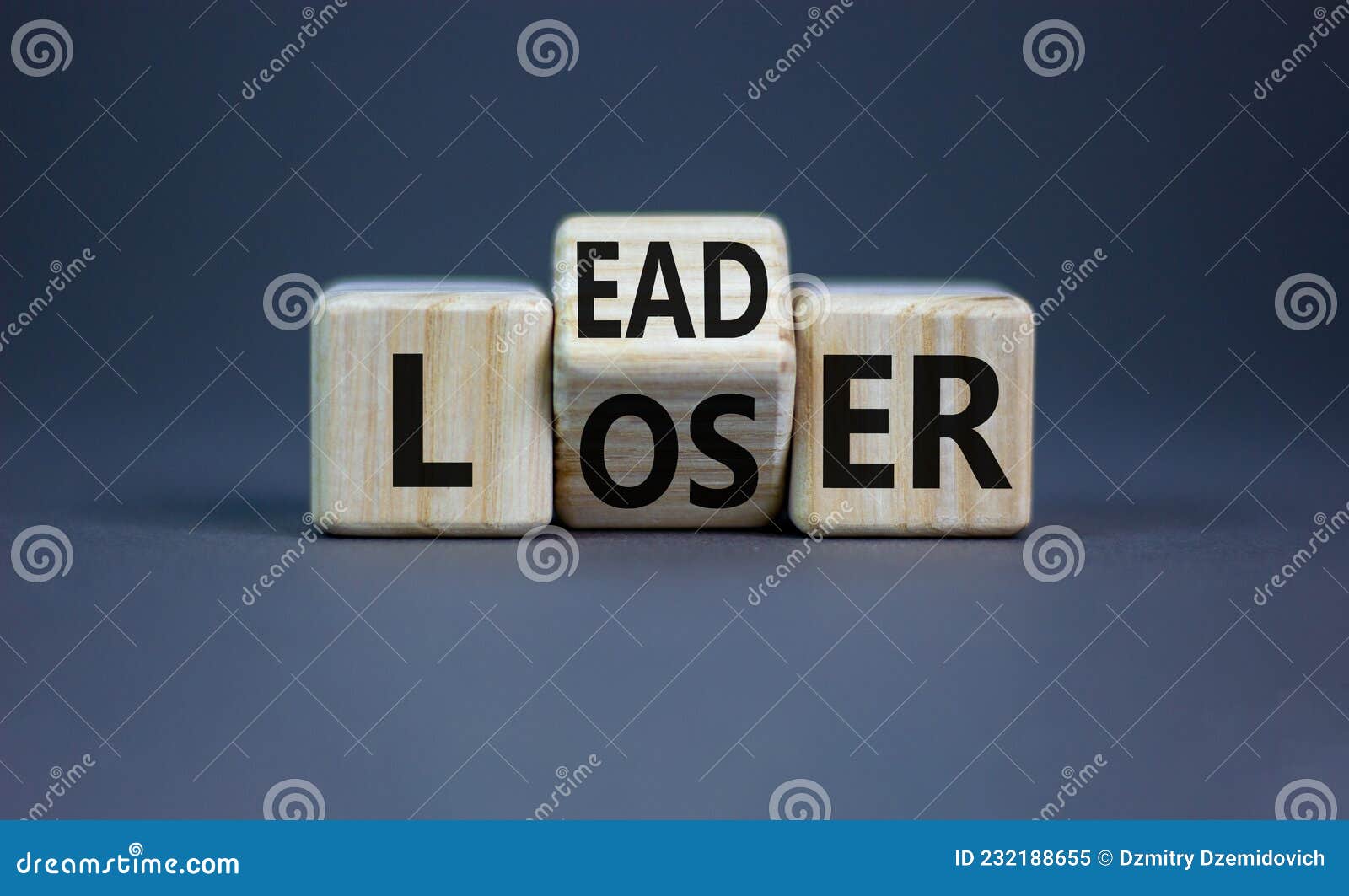 From Loser To Leader Symbol. Turned Wooden Cubes and Changed the Word ... From Loser To Leader Symbol. Turned Wooden Cubes and Changed the Word ...