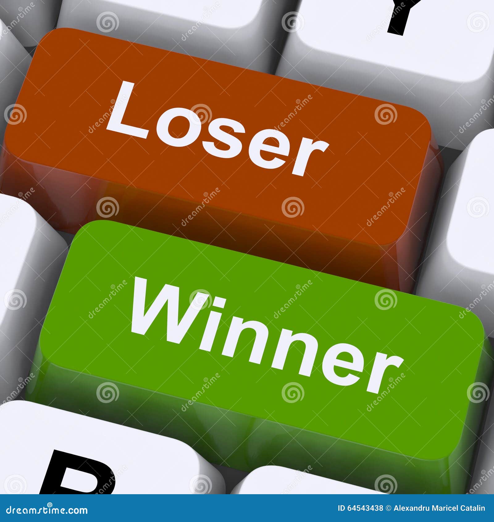 Loser Or Winner Symbol. Businessman Turns Cubes And Changes The Word ...
