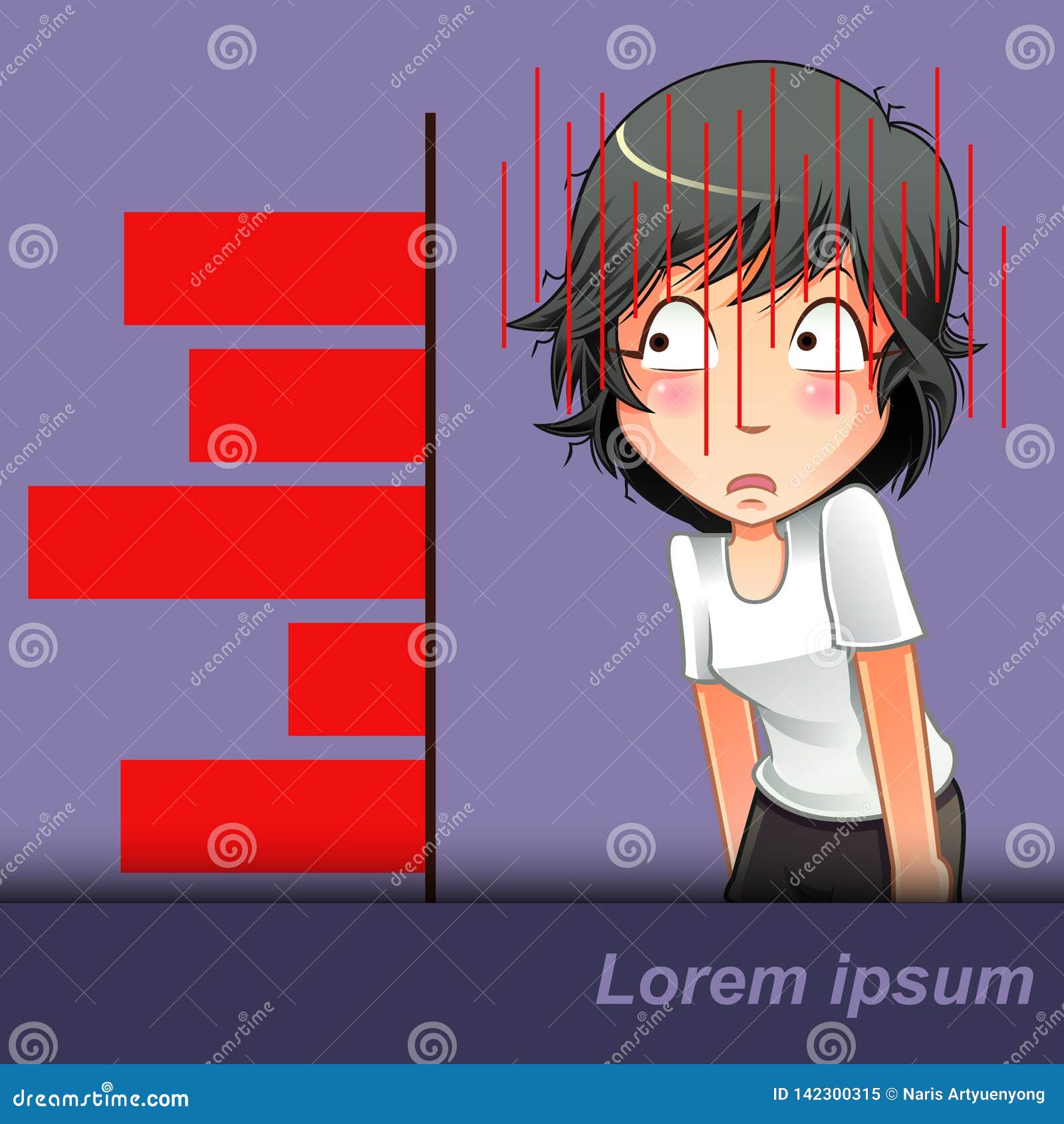 She is losing. stock vector. Illustration of investment - 142300315