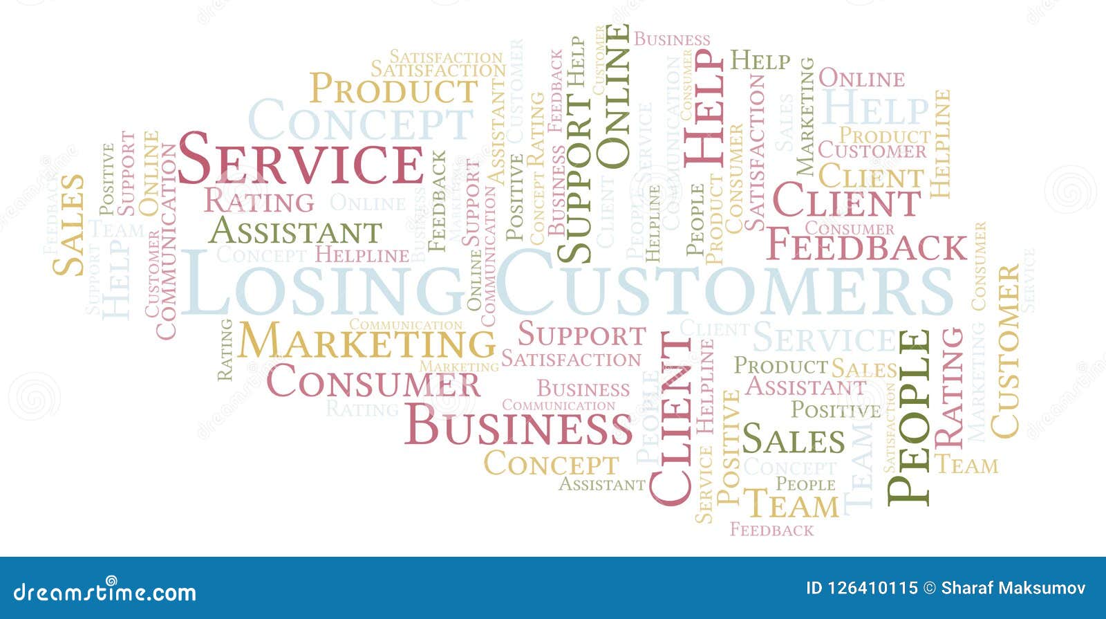 Losing Customers Word Cloud. Stock Illustration - Illustration of ...
