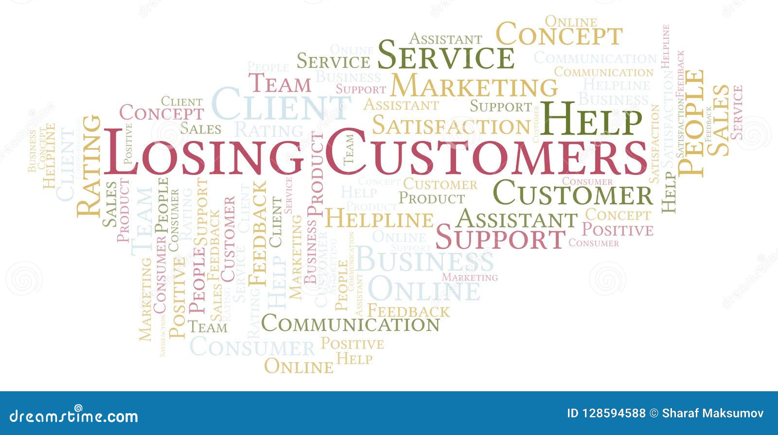 Losing Customers Word Cloud. Stock Illustration - Illustration of ...