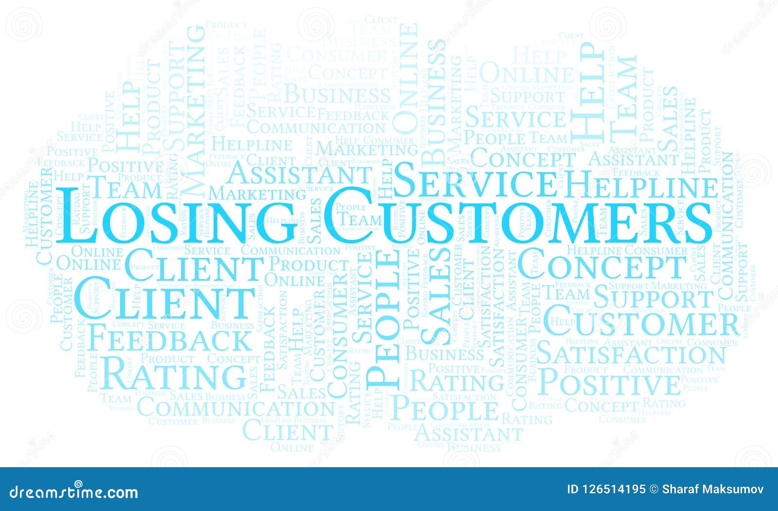 Losing Customers Word Cloud. Stock Illustration - Illustration of ...