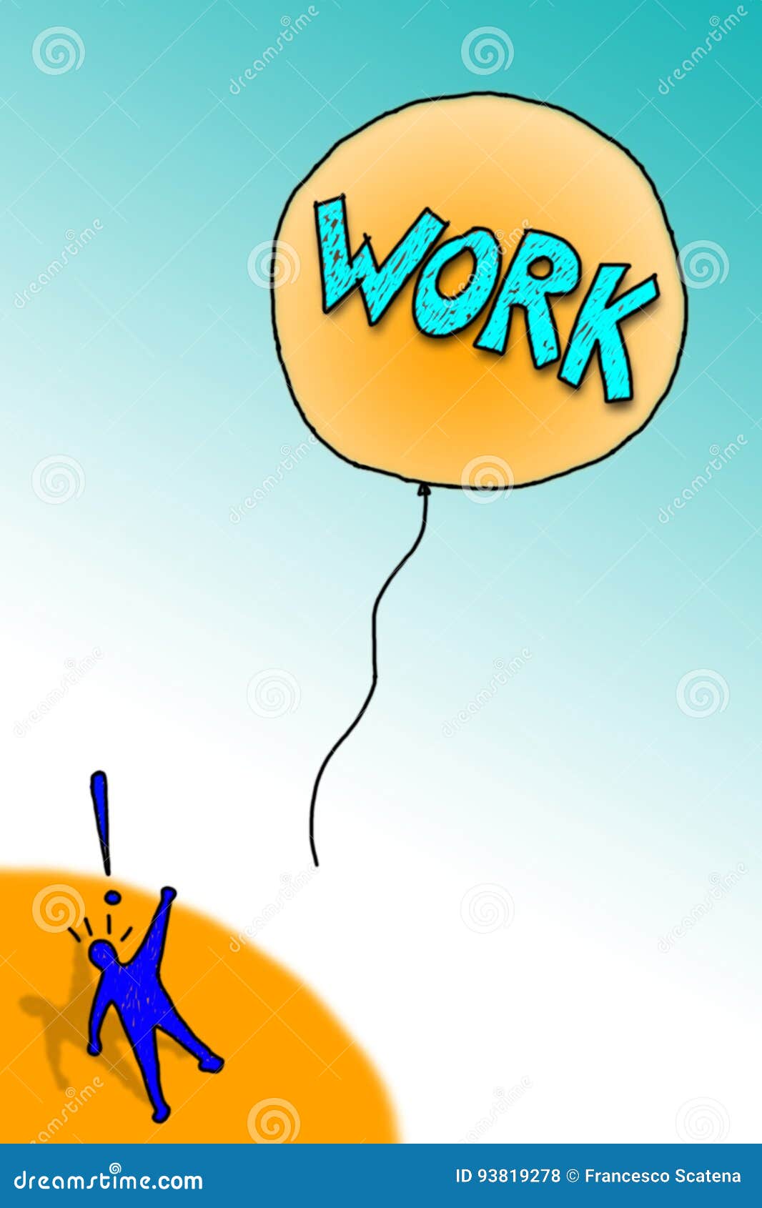 Losing a Job: the Work Fly Away! - Concept Image Stock Illustration ...