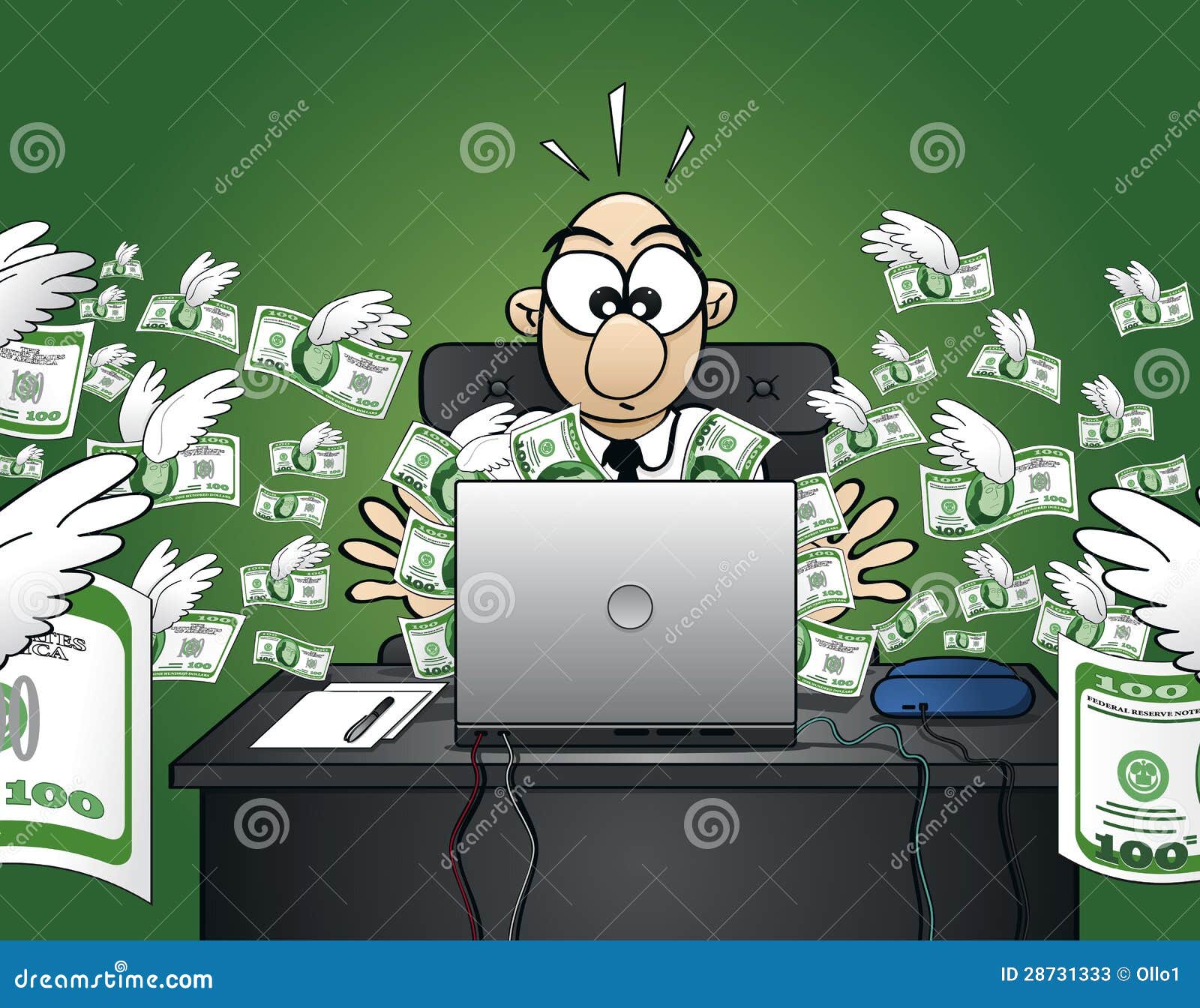 Losing Money on the Web - Dollar Version Stock Vector - Illustration of ...