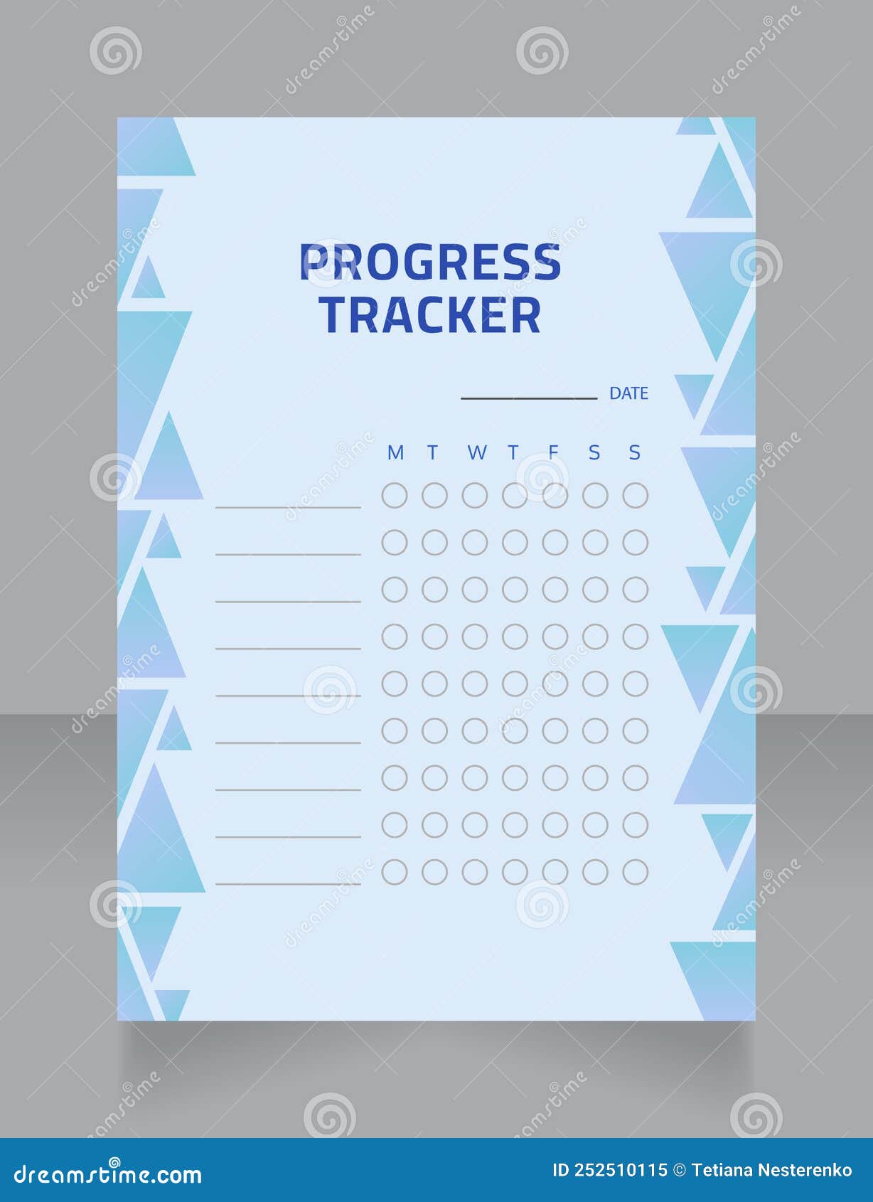 Losing Weight Progress Tracker Worksheet Design Template Stock Vector ...