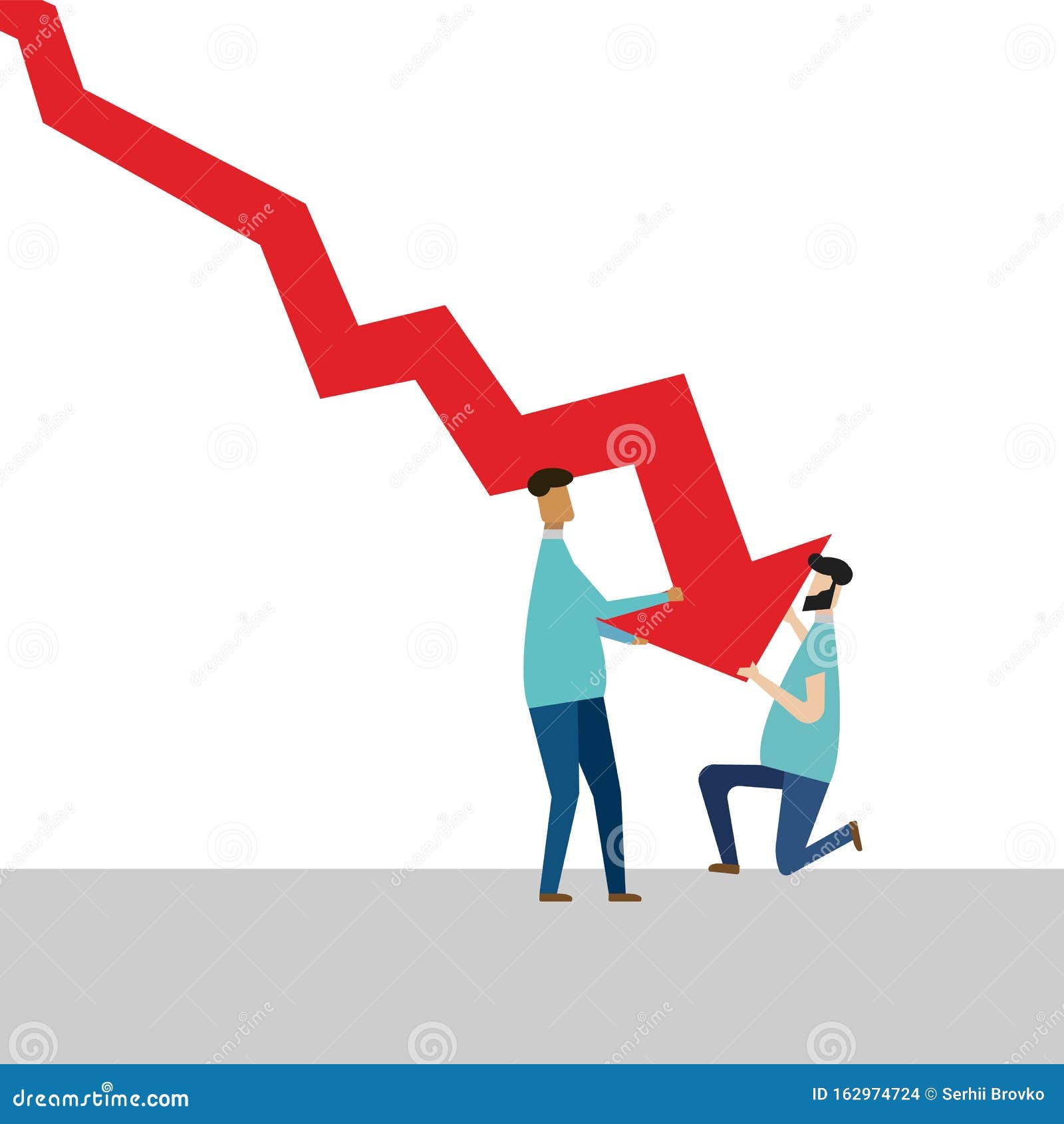 Loss Business Concept Isolated on White Background. Vector Illustration ...