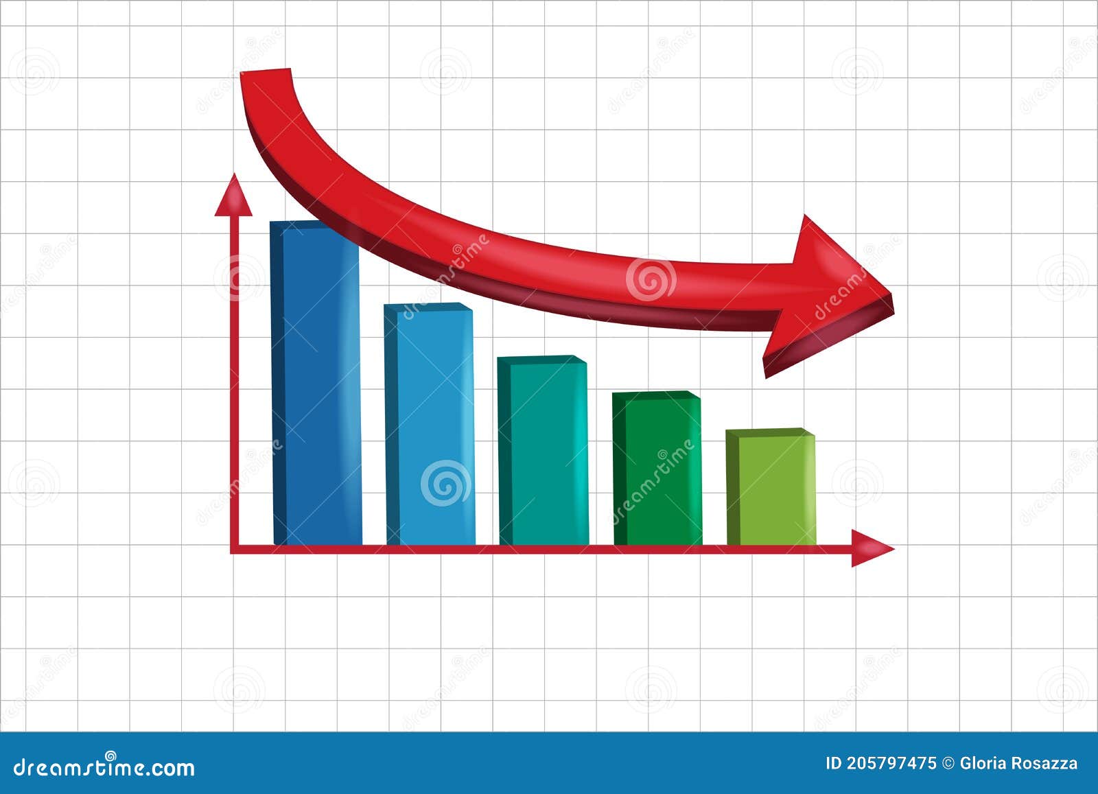 Loss Graph Symbol Vector Image Design Stock Vector - Illustration of ...