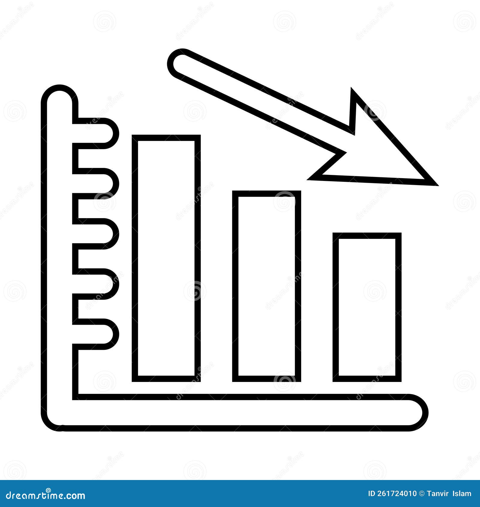 Loss Icon in Line Style stock vector. Illustration of sign - 261724010