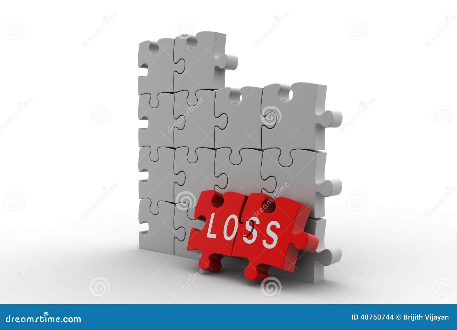 Loss in puzzle piece stock illustration. Illustration of problem - 40750744