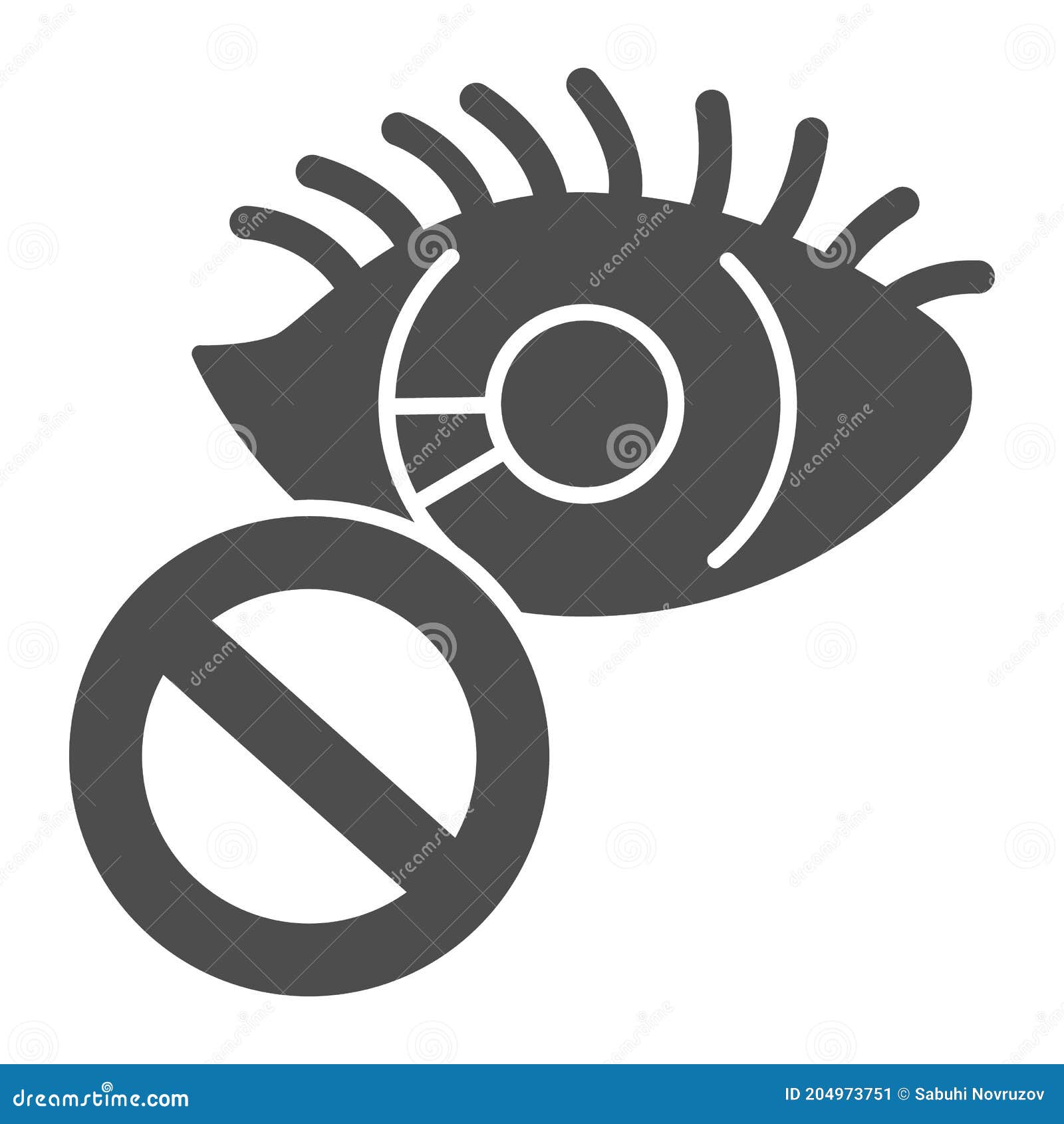 Loss of Sight Solid Icon, Disability Concept, Blindness Sign on White ...