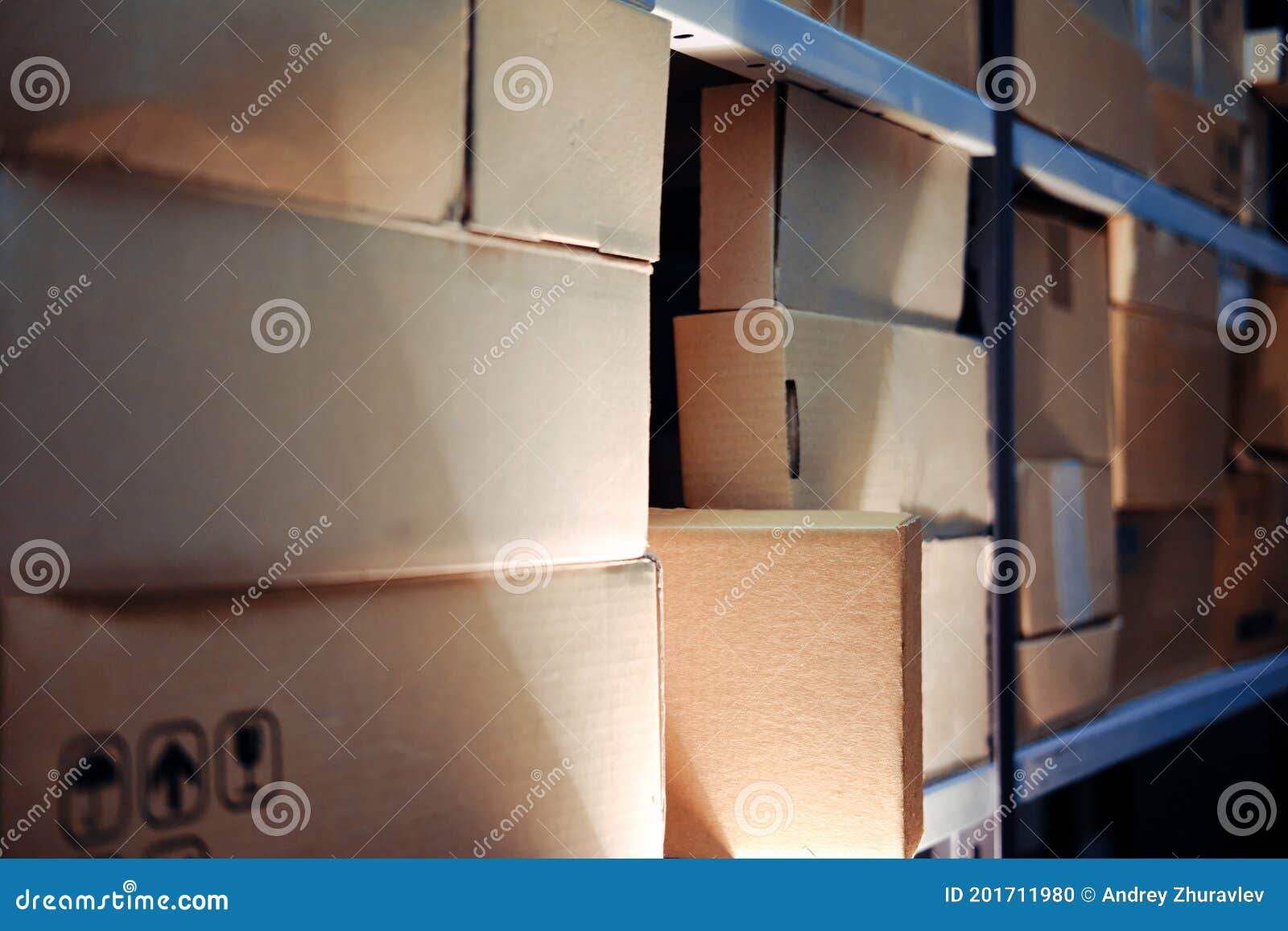 Loss and Theft in the Warehouse at Night - a Box with Goods on the ...