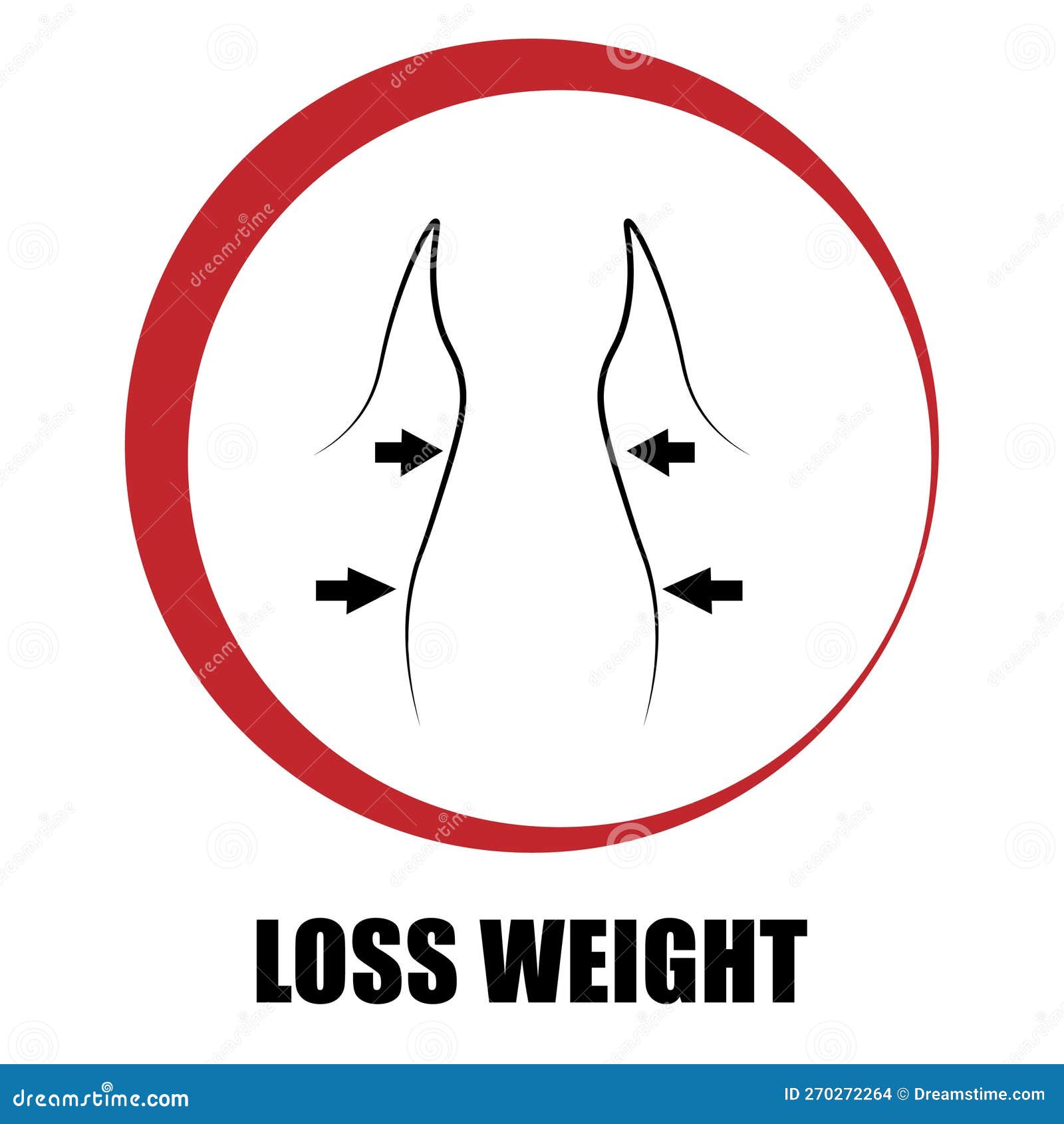 Loss Weight, Symptom Symbol in Red Circle Stock Vector - Illustration ...