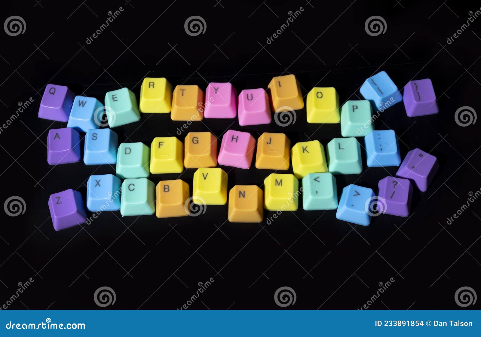 Losse Rainbow Colours Computer Keyboard Keys Stock Photo - Image of ...
