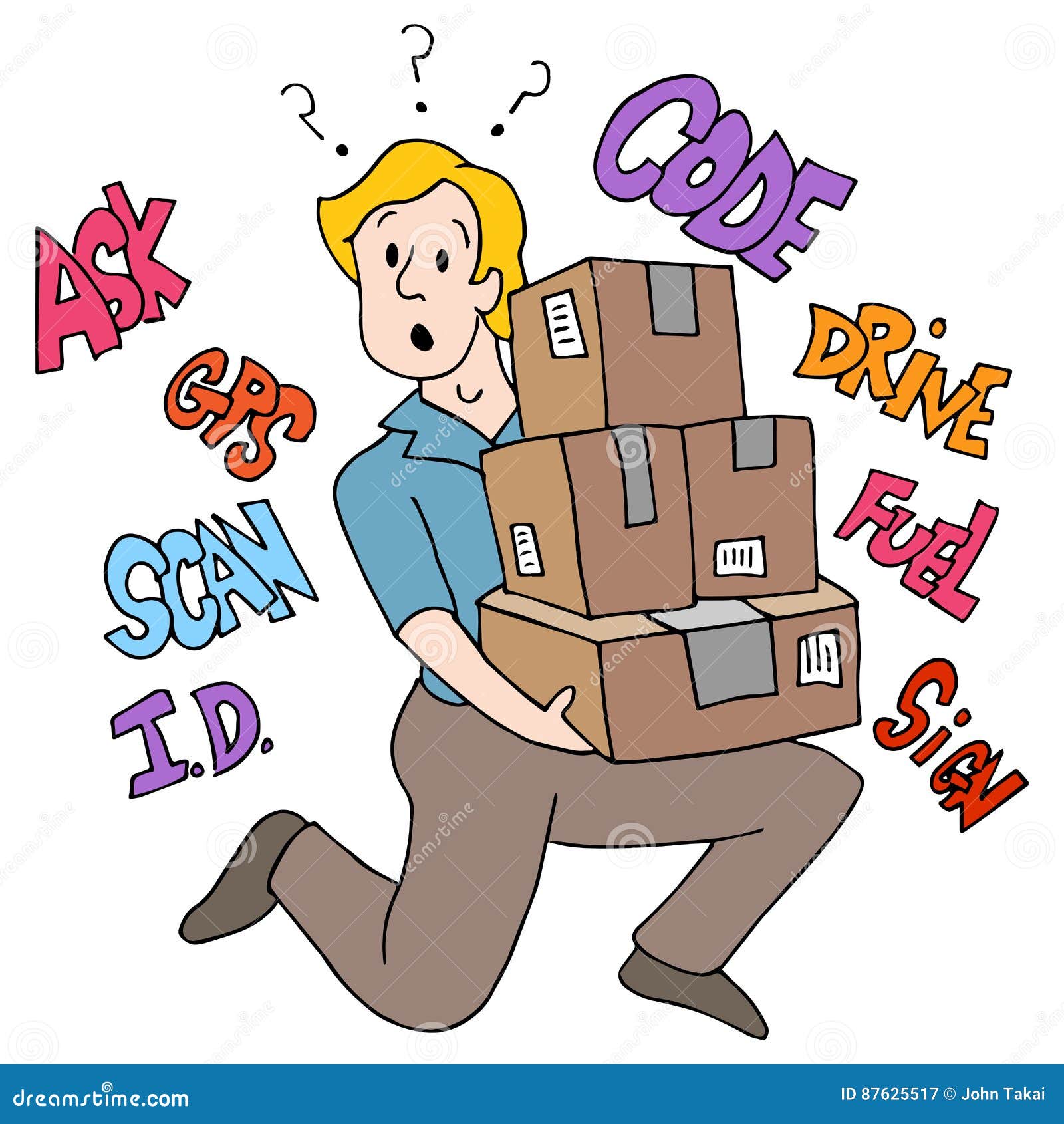 Lossed Delivery Driver stock vector. Illustration of clip - 87625517