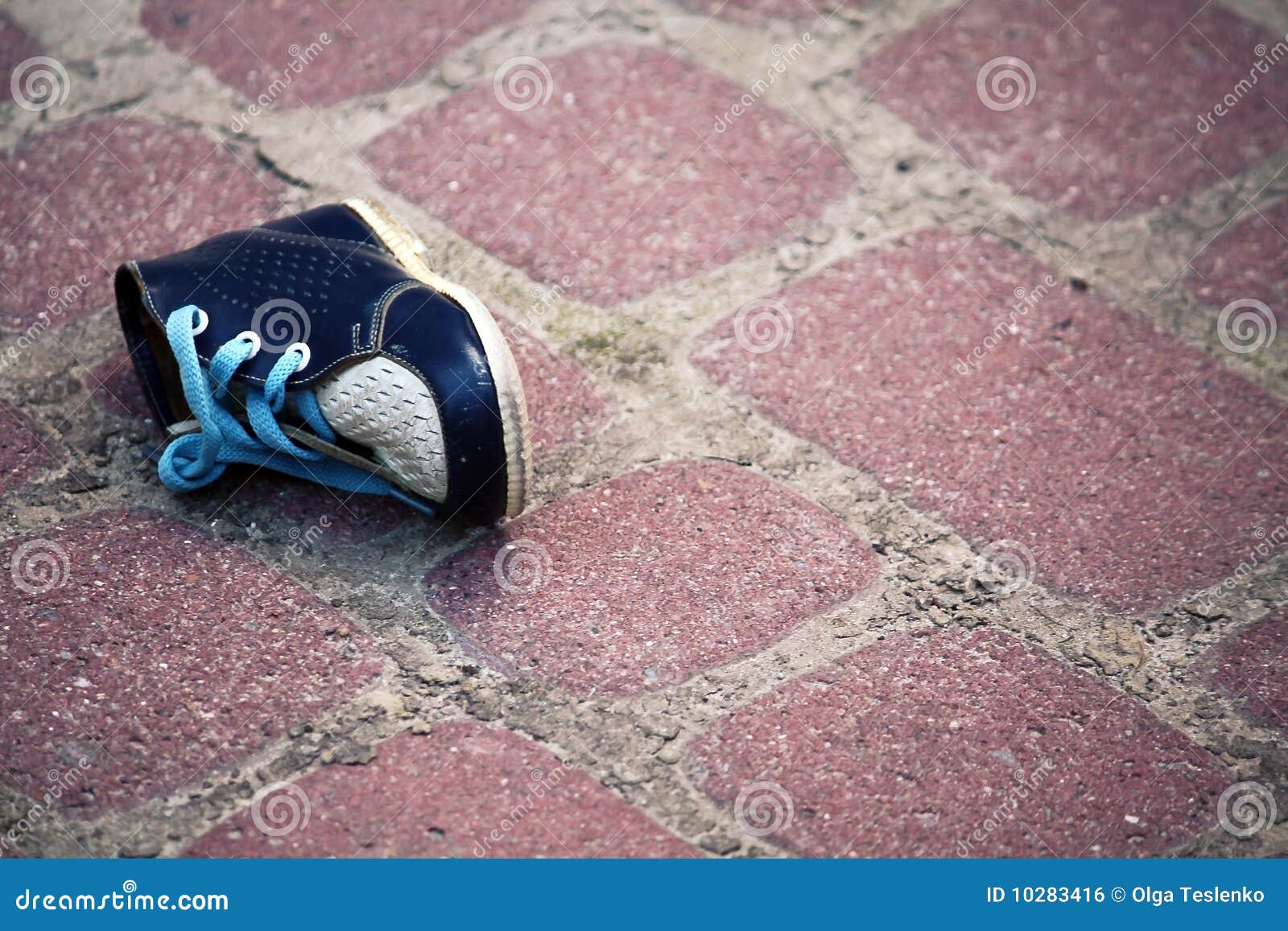Lost Baby Shoe stock photo. Image of lace, little, abandoned - 10283416